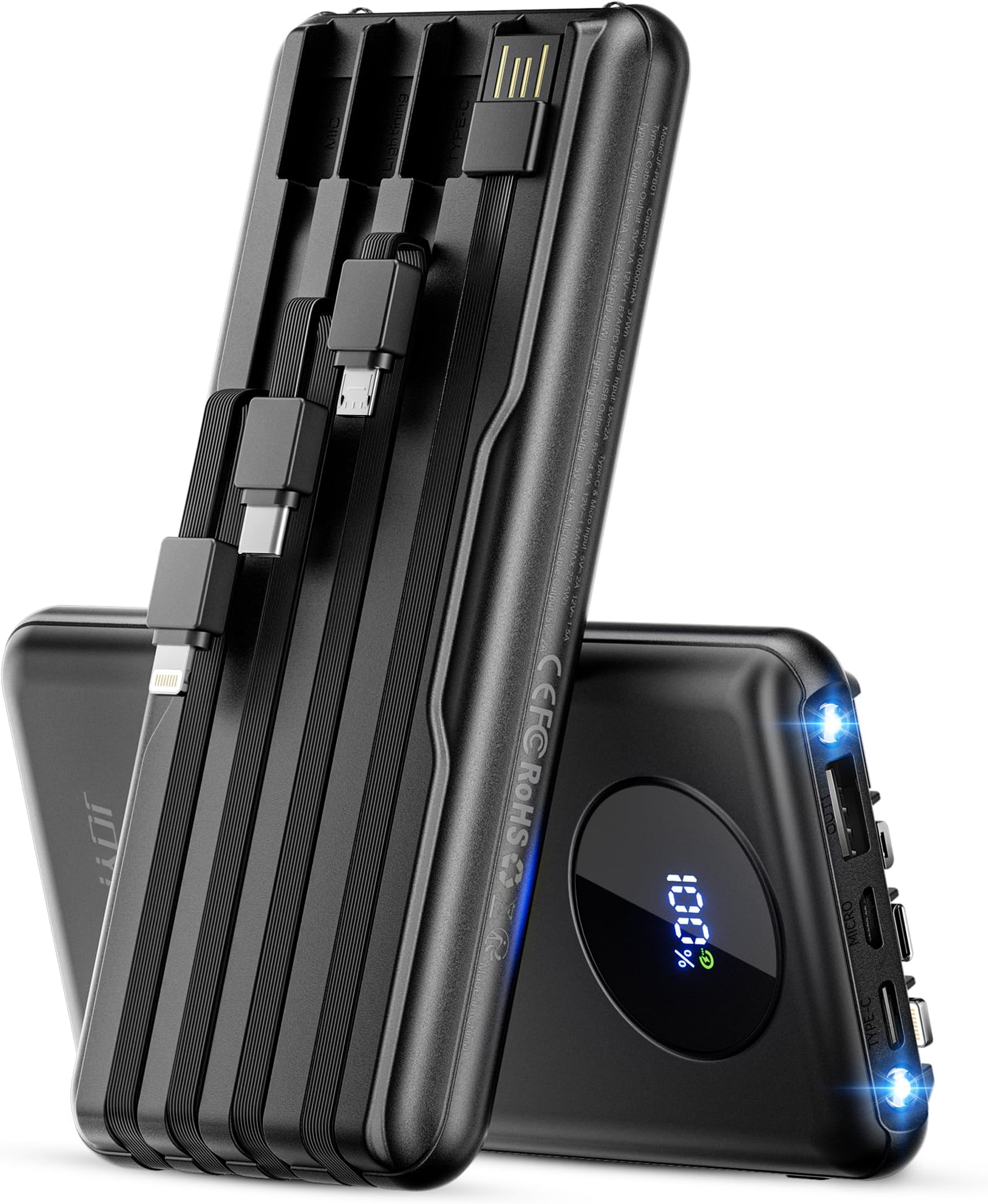 Amazon.com: INIU 45W Portable Charger, 10000mAh Built-in USB C Cable ...