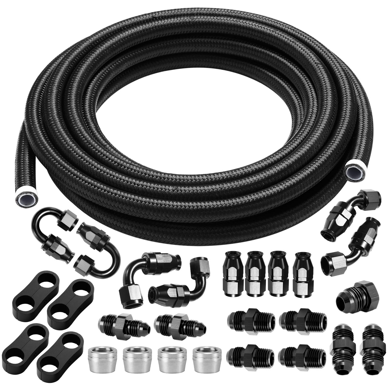 Snapklik.com : BRIFITOR 8ANPTFE Fuel Line Kit 16FT, AN8 E85 Nylon ...