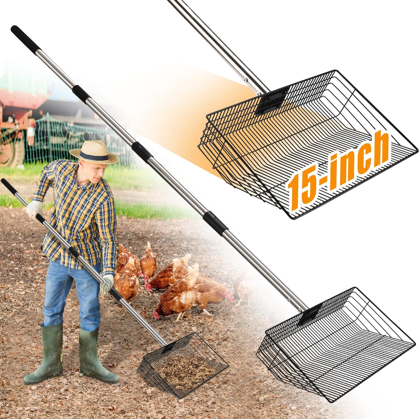 Amazon.com: The Coop Scoop® 2-in-1 Chicken Poop Scooper & Rake ...