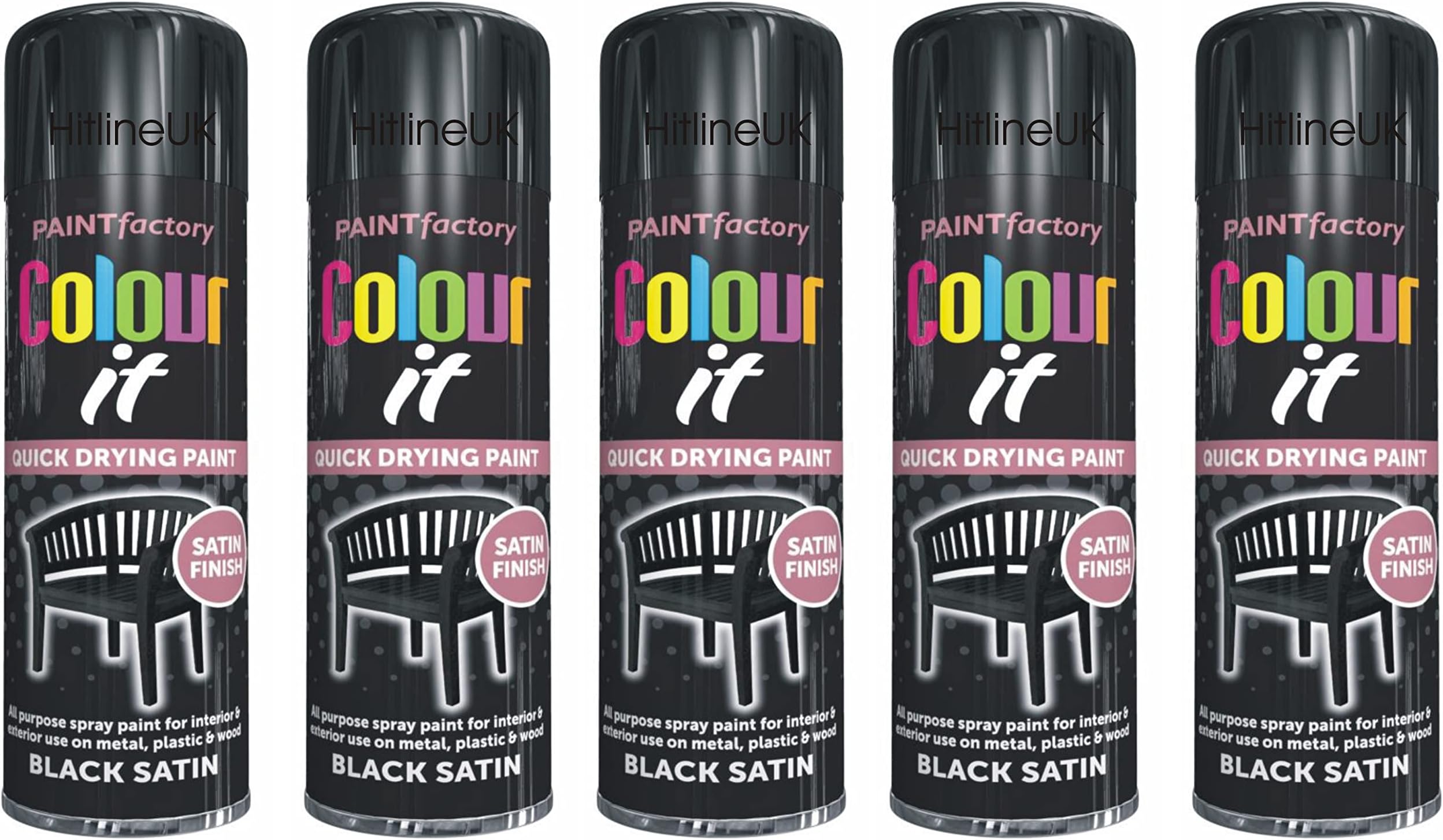 Paint Factory Matt Black Spray Paint - 3 x 400 ML, All-Purpose Finish ...