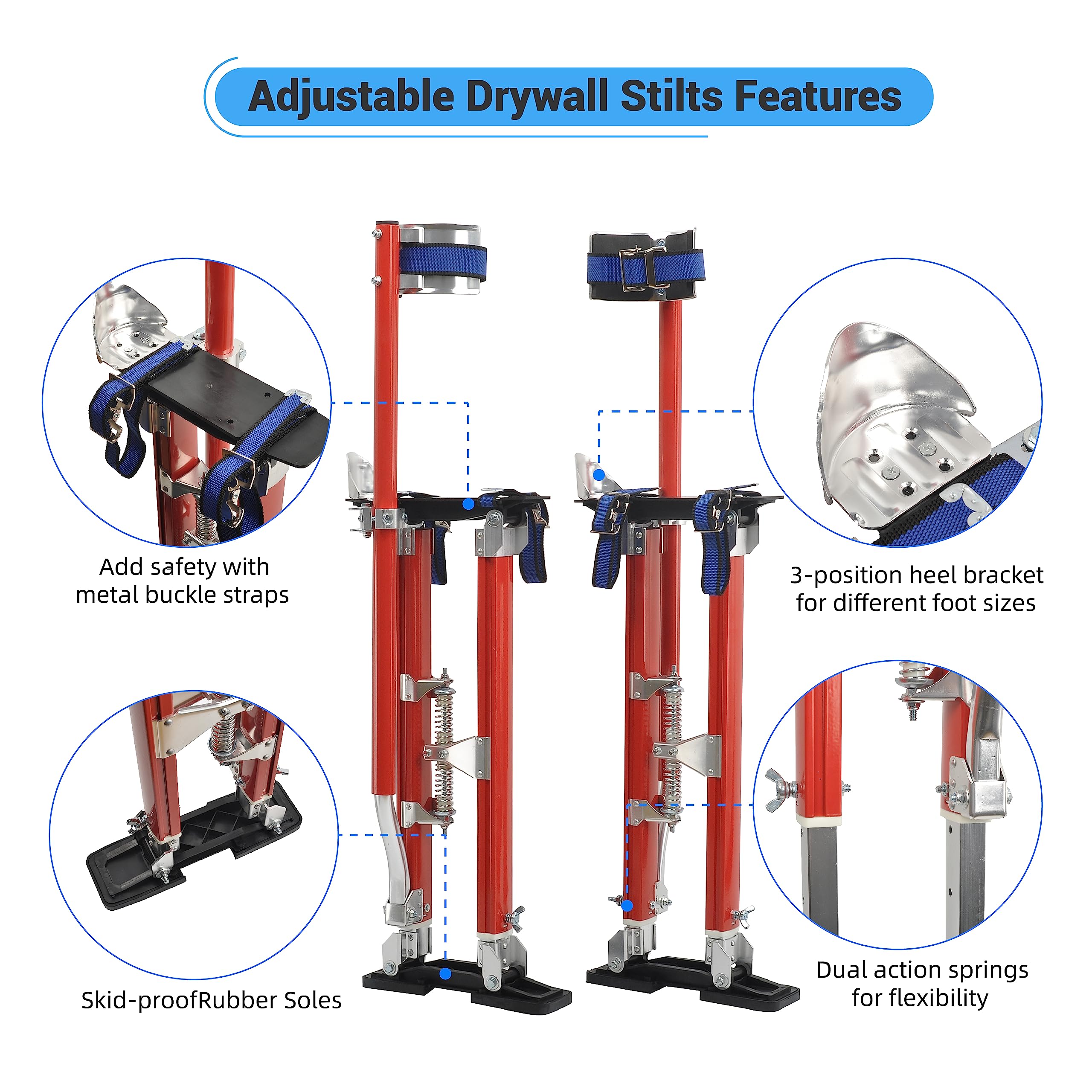 Snapklik.com : GESEXI Drywall Stilts 24-40 Inch Adjustable Professional ...
