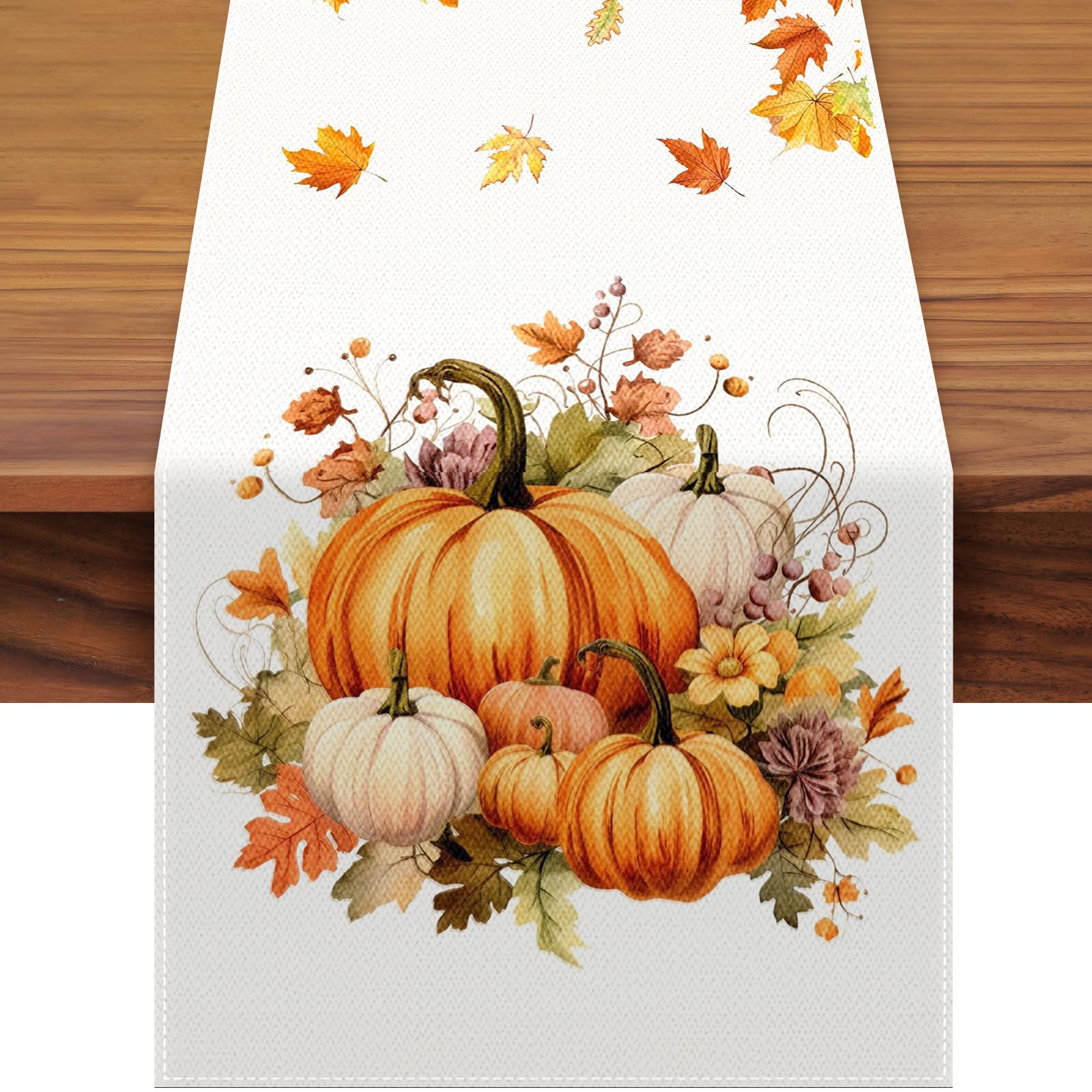 Amazon.com: 72 x 13 Inch Fall Pumpkin Table Runner - Autumn Harvest ...