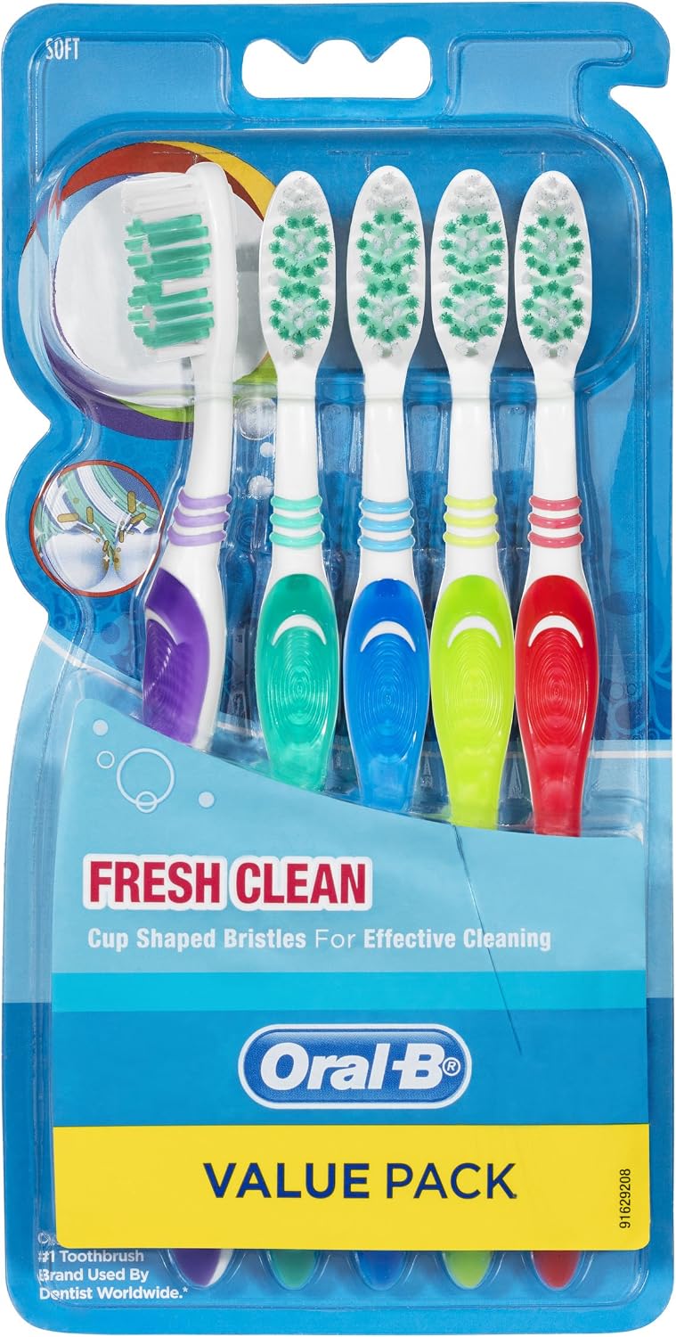 Oral-B Fresh Clean Soft Toothbrush 5-Piece Set : Amazon.com.au: Health ...