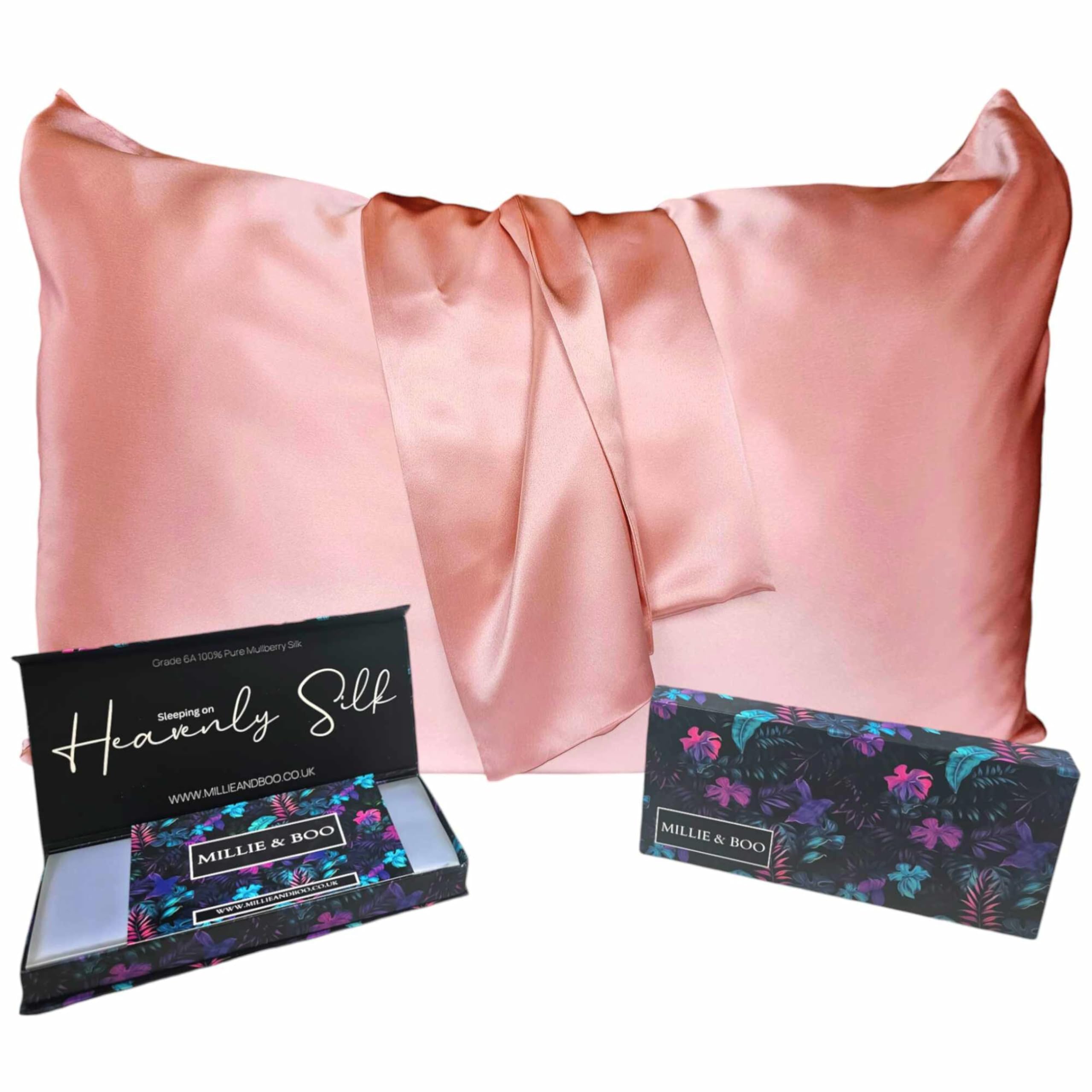 Millie & Boo Silk Pillowcase - 22 Momme Organic Silk Pillowcases for ...