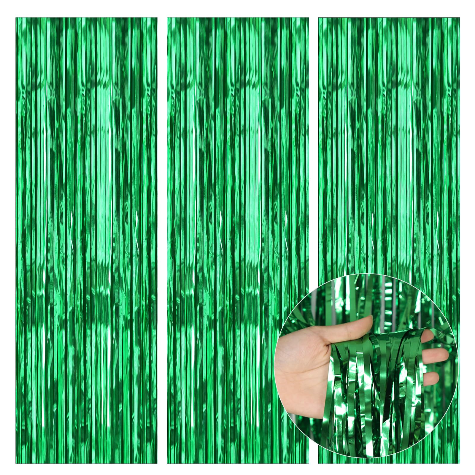 Amazon.com: 3 Pack Green Party Backdrop Decorations, 3.28 x 9.84 ft ...