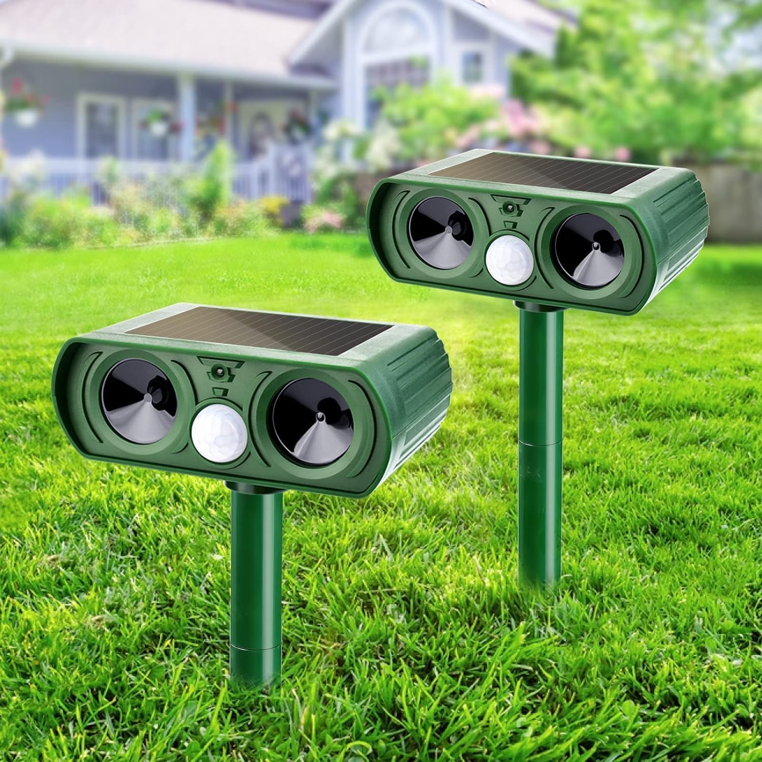 Amazon.com: Lubatis 2 Pack Animal Repellent Ultrasonic Outdoor, Upgrade ...