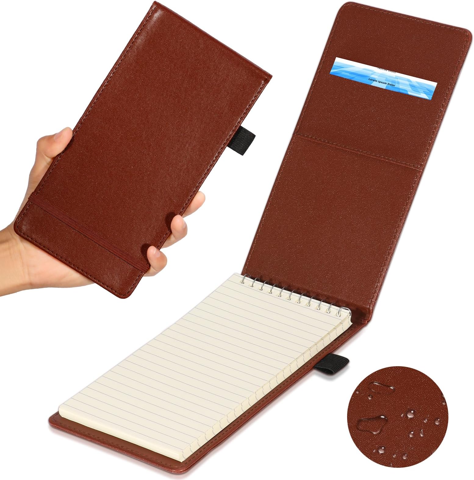 Amazon.com : Leather Reporters Notebook Cover 4.5*8.8Inch Flip Notepad ...