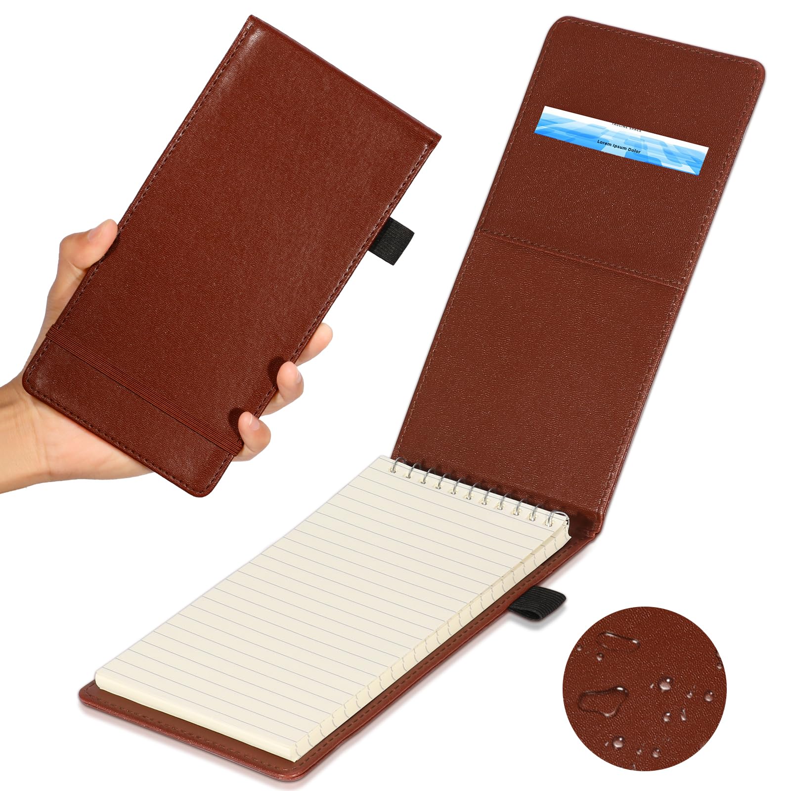 Amazon.com : Leather Reporters Notebook Cover 4.5*8.8Inch Flip Notepad ...