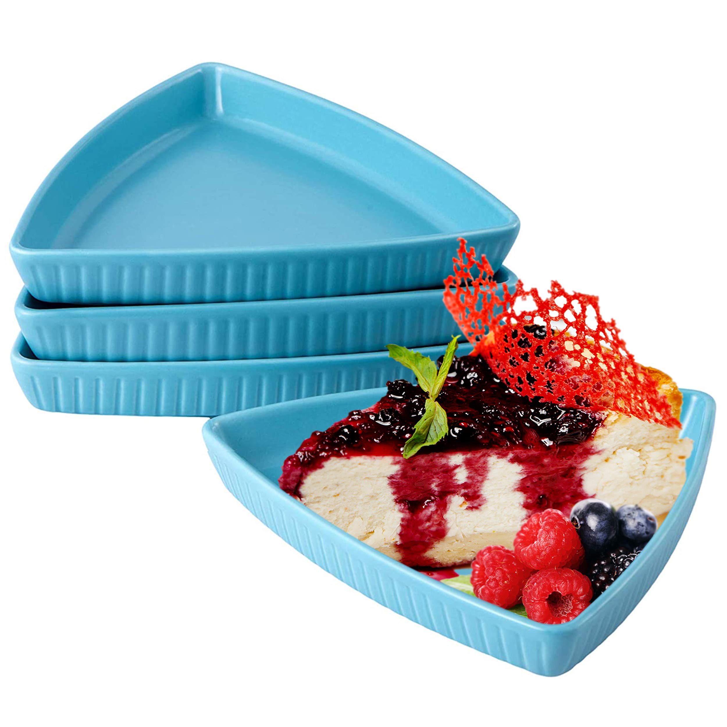 Snapklik.com : Bruntmor Porcelain 8" Triangle Plates Set Of 4 - Oven ...