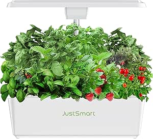 Amazon.co.jp: JustSmart 水耕栽培キット 室内 水耕栽培 おしゃれ 家庭菜園 キット LEDライト付き 自動水循環システム搭載 高さ調節可能 IGS-20SE ホワイト ...