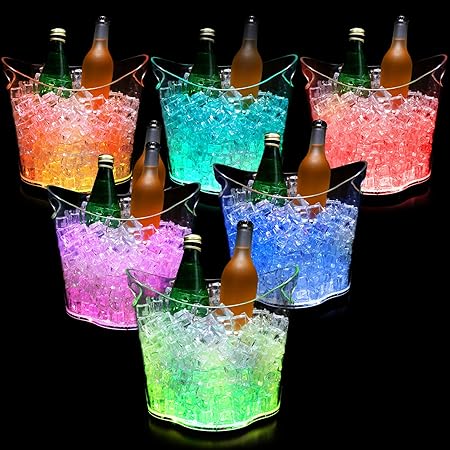 Amazon.com: LED Ice Bucket,TECKCOOL 5L Large Capacity Wine Cooler Led ...