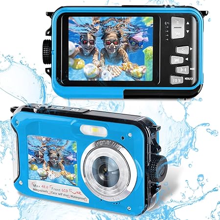 Amazon.com : Waterproof Camera, Full HD 2.7K 48MP Digital Camera, Dual ...