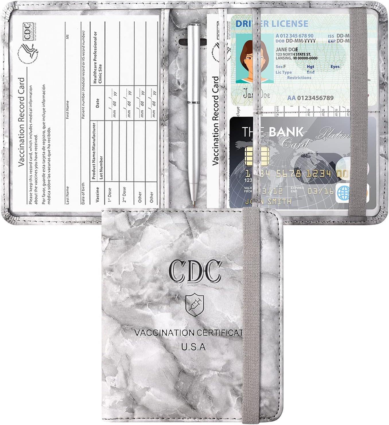 Amazon.com: ACdream Vaccine Card Holder, PU Leather 4x3 CDC Vaccination ...
