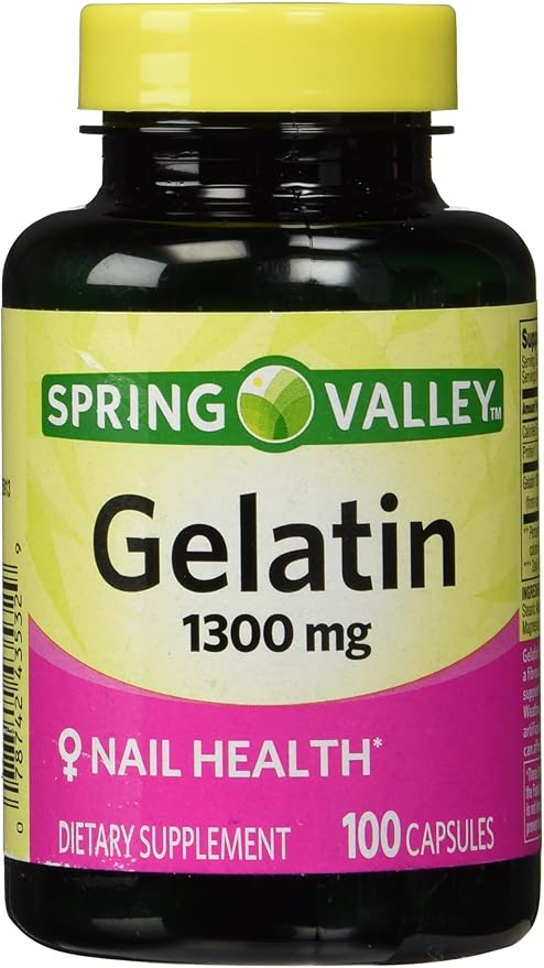 Amazon.com: Spring Valley,Gelatin 1300mg(Nail Health),Dietary ...