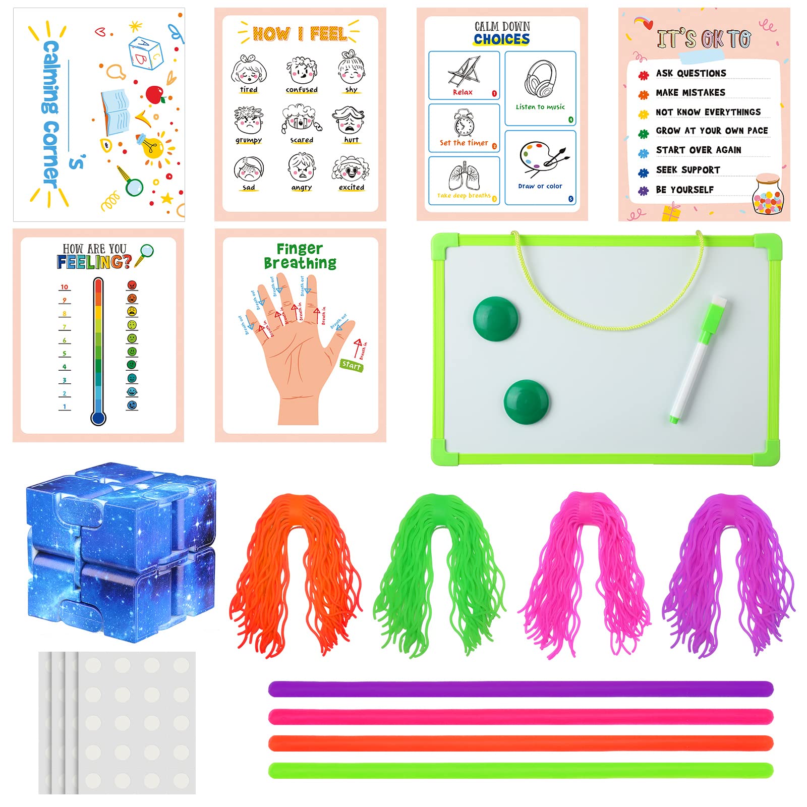 Buy 16 Pack Calm Down Corner Classroom Kit, Feelings , Emotion Puzzle ...