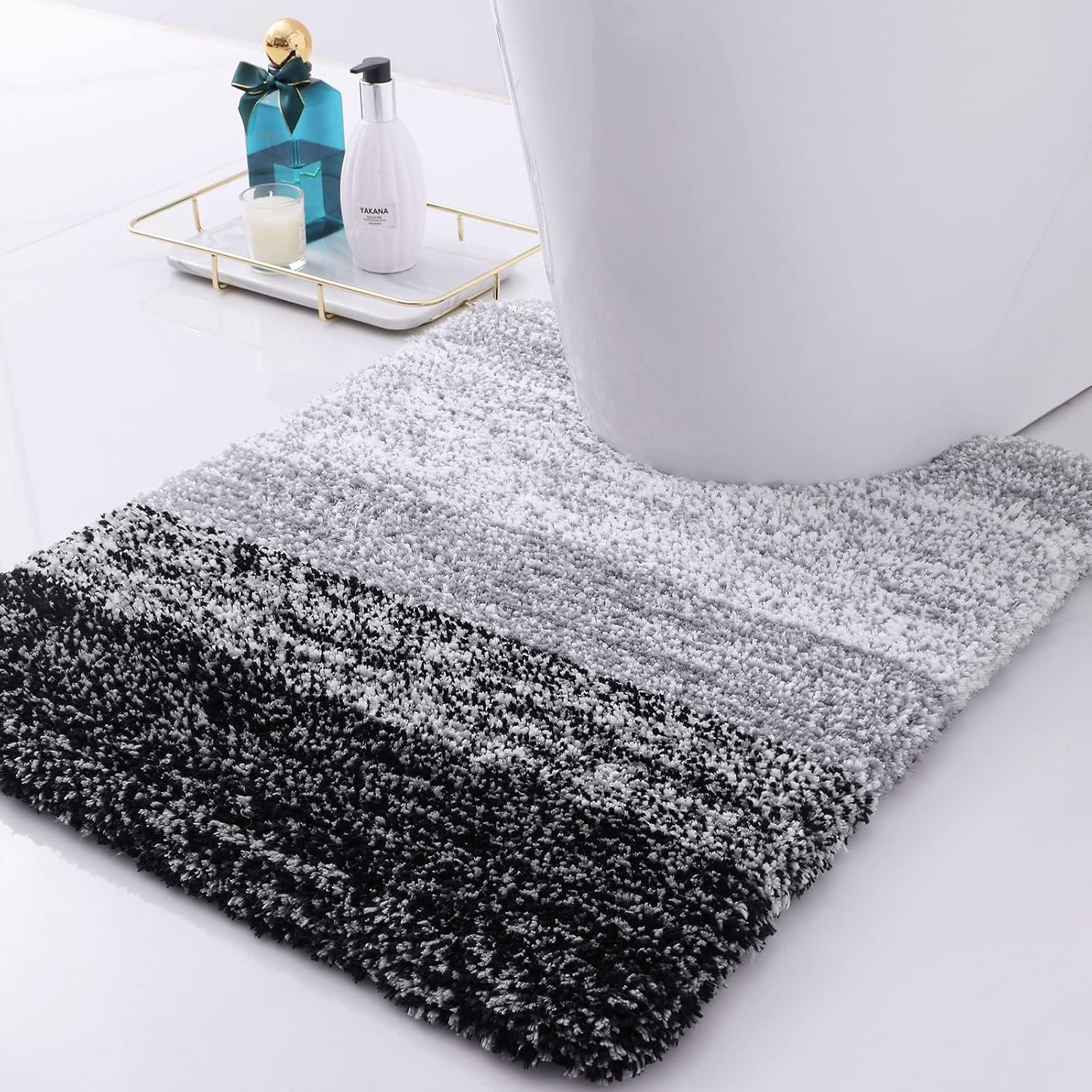 Amazon.com: Arotive Microfiber Toilet Rugs U-Shaped, Shaggy Soft and ...