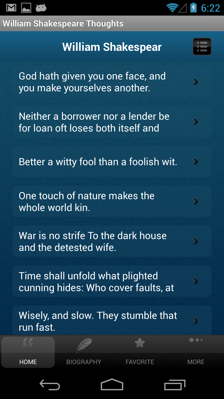 William Shakespeare Thoughts: app su Amazon Appstore