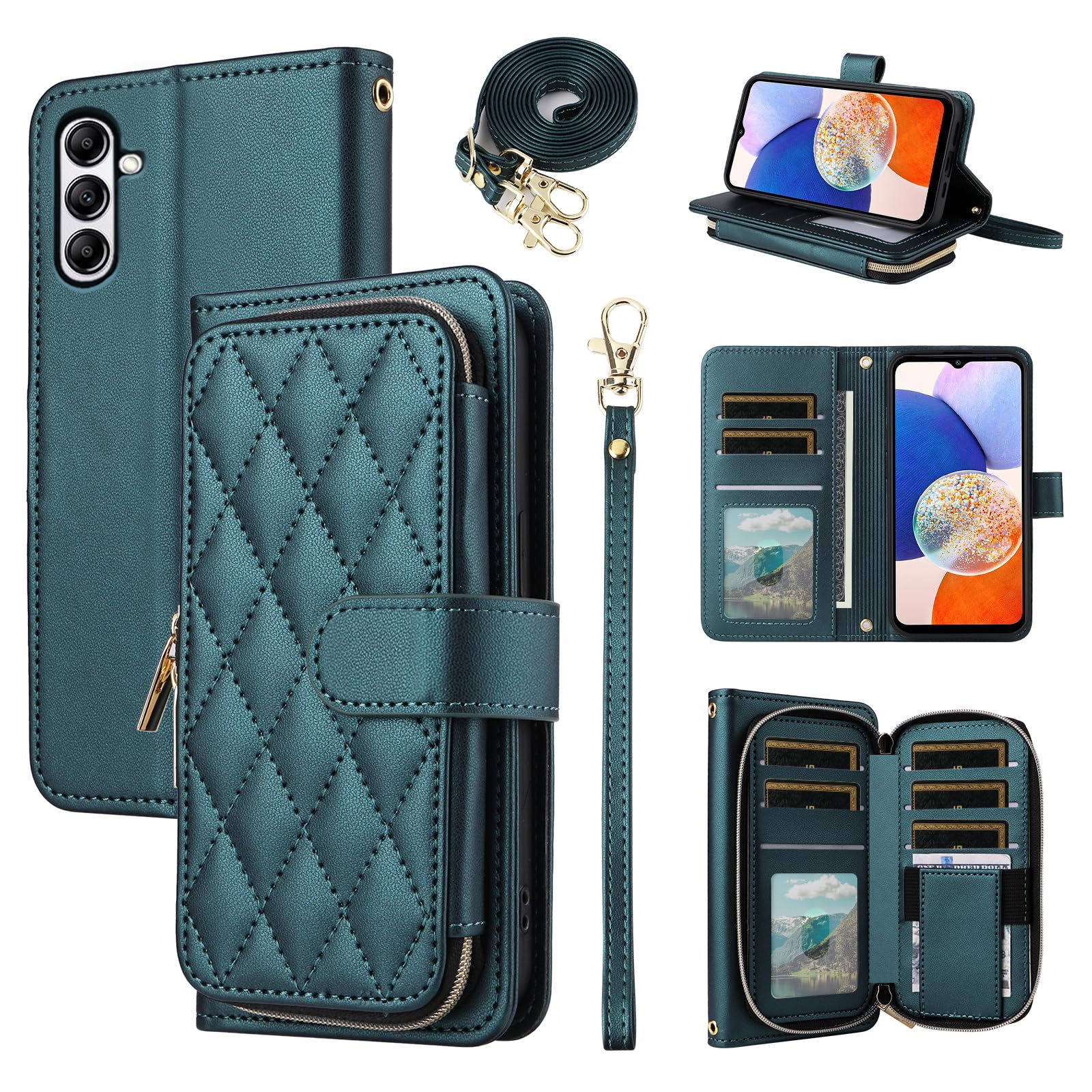 Amazon.com: Furiet Argyle Wallet Case for Samsung Galaxy S24 Plus/S25 Plus S24+ S25+ 5G Wrist ...
