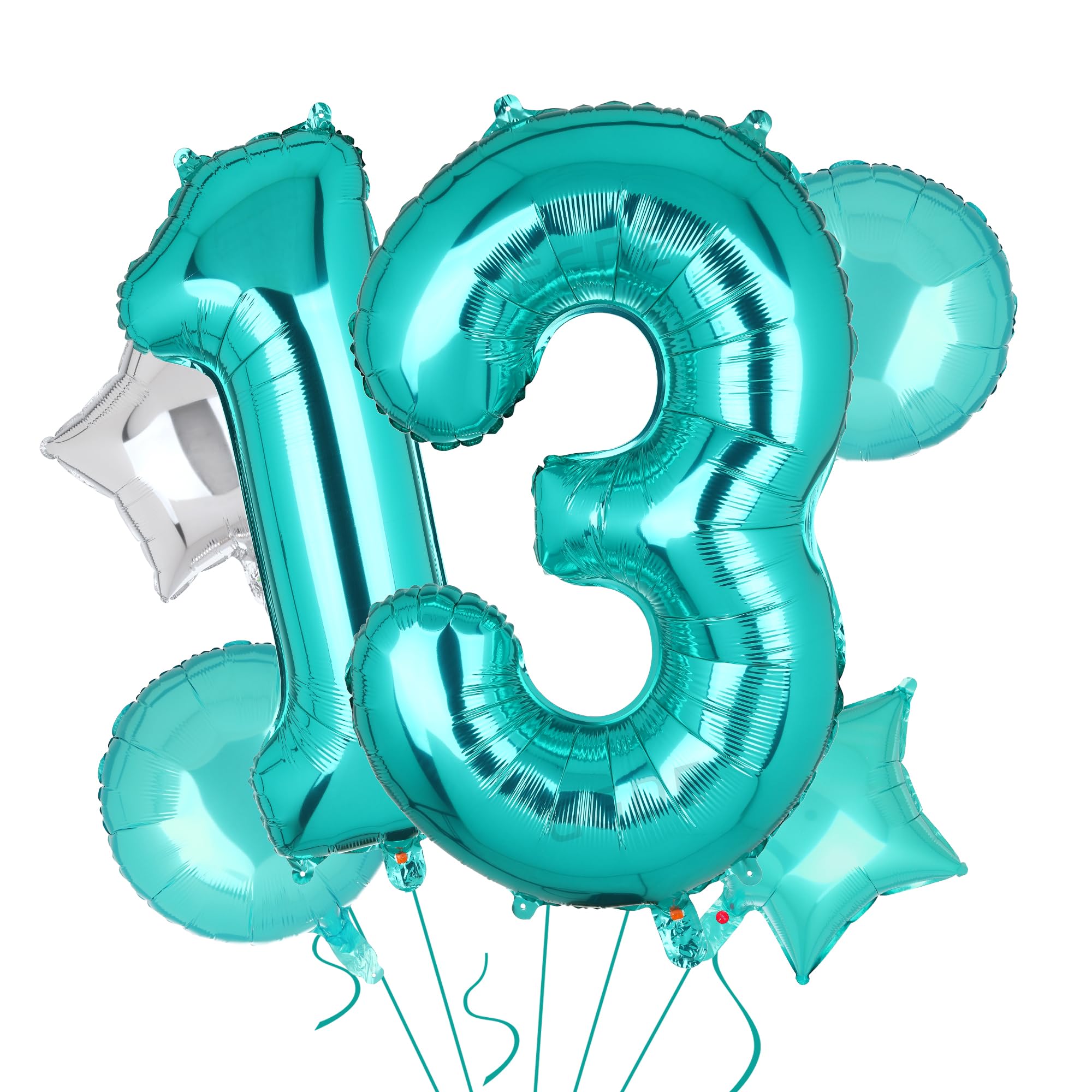 Amazon.com: Teal Blue Number 13 Balloons 40 Inch Big Helium Mylar ...