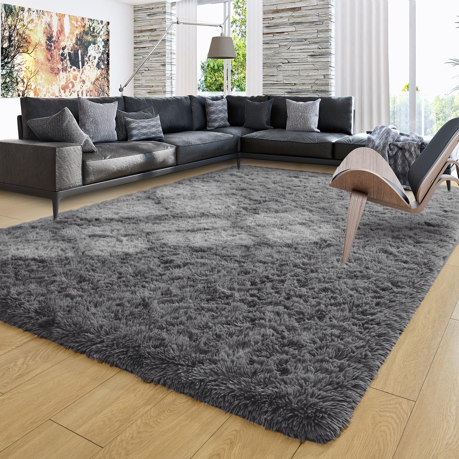 Amazon.com: Ompaa Fluffy Area Rugs, Super Soft Shaggy Carpet Fuzzy Long ...