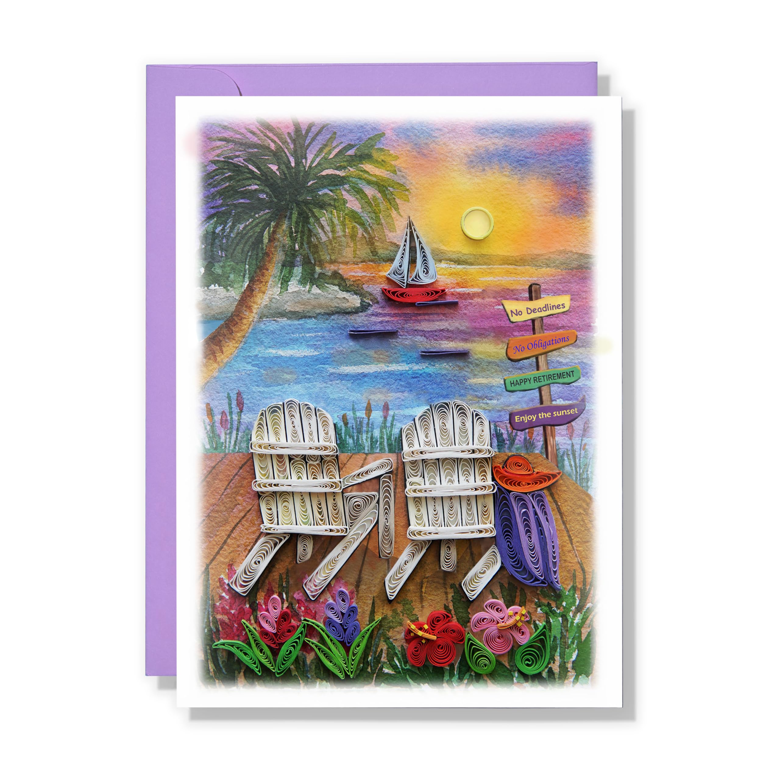 Amazon.com : QUILLCRAFT Happy Retirement Card, Retirement Enjoy The ...