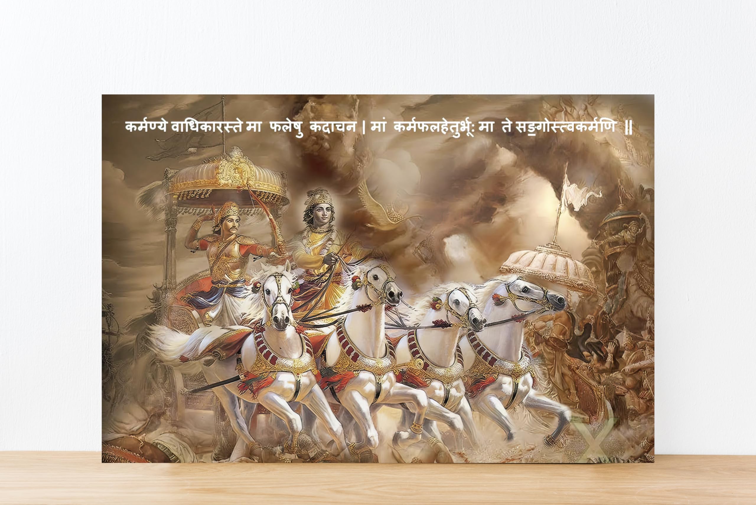 wallpics® Lord Krishna Arjun on Chariot | Sarathi | Mahabharat Gita ...