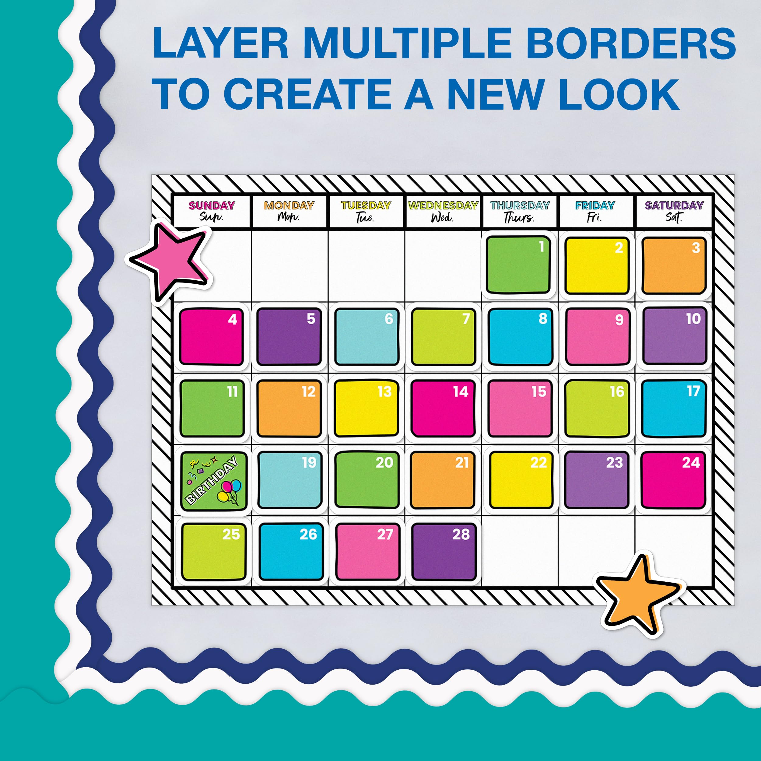 Snapklik.com : Carson Dellosa Education 65Ft Of Teal Bulletin Board Borders