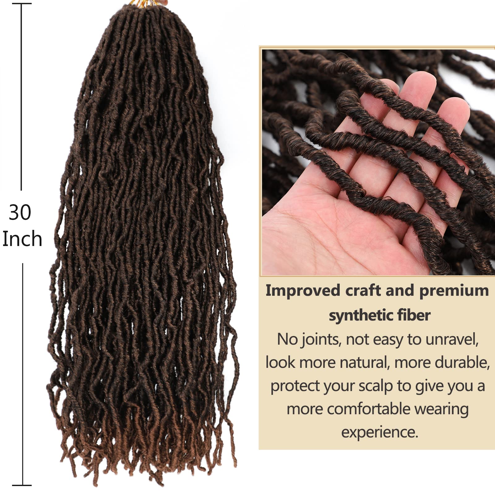 Snapklik.com : Faux Locs Crochet Hair Soft Locs 30 Inch 7 Packs Long ...