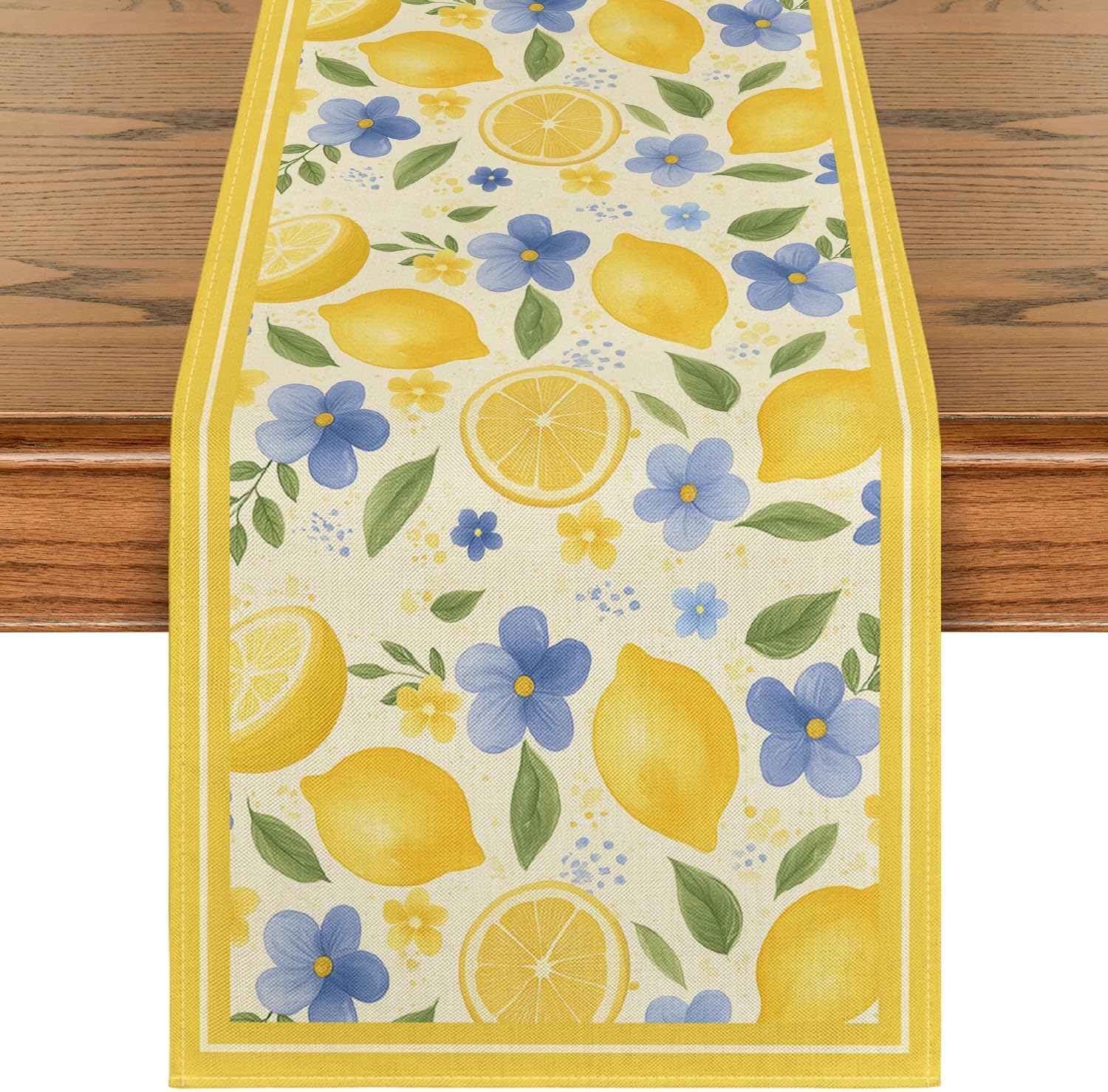 Amazon.com: Artoid Mode Lemon Flowers 210 GSM Summer Table Runner ...
