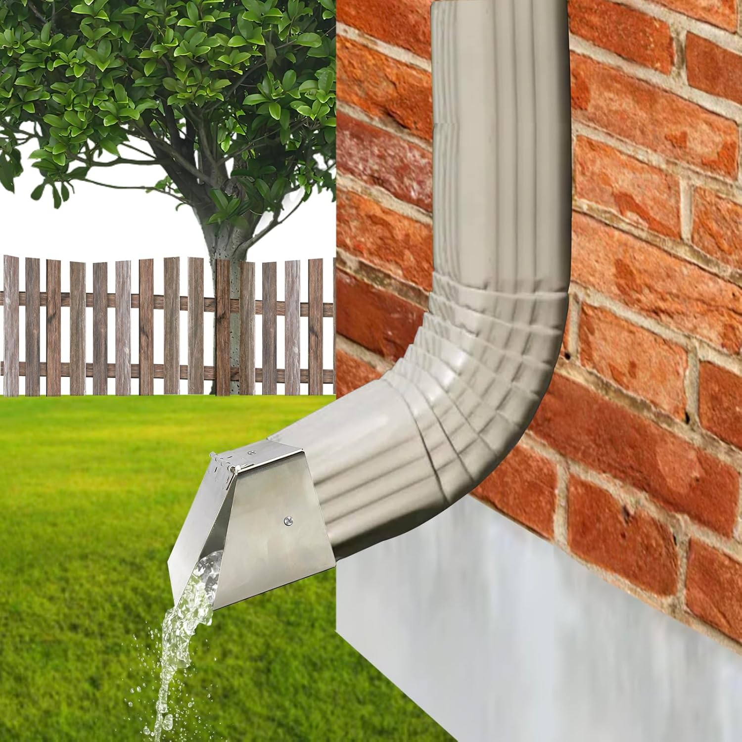 Amazon.com : Thickened Stainless Steel Type-A / B Rain Gutter Downspout ...