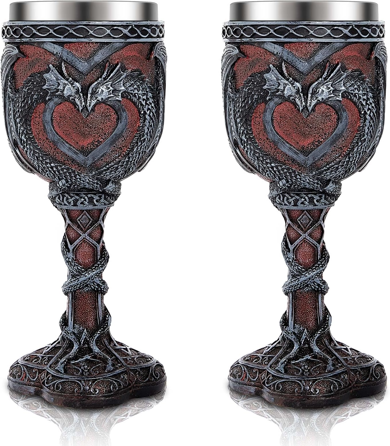 Amazon.com | Medieval GOT Swords Chalice Goblet D&D Game Dragon Gifts ...