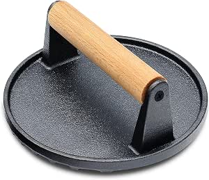 Smash Burger Press, Heavy-Duty Cast Iron Hamburger Grill Press with ...