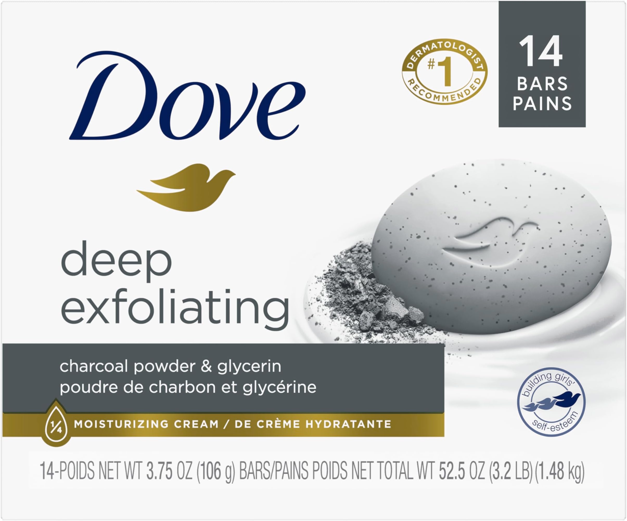 Amazon.com : Dove Beauty Bar Soap Deep Exfoliating Charcoal Powder ...