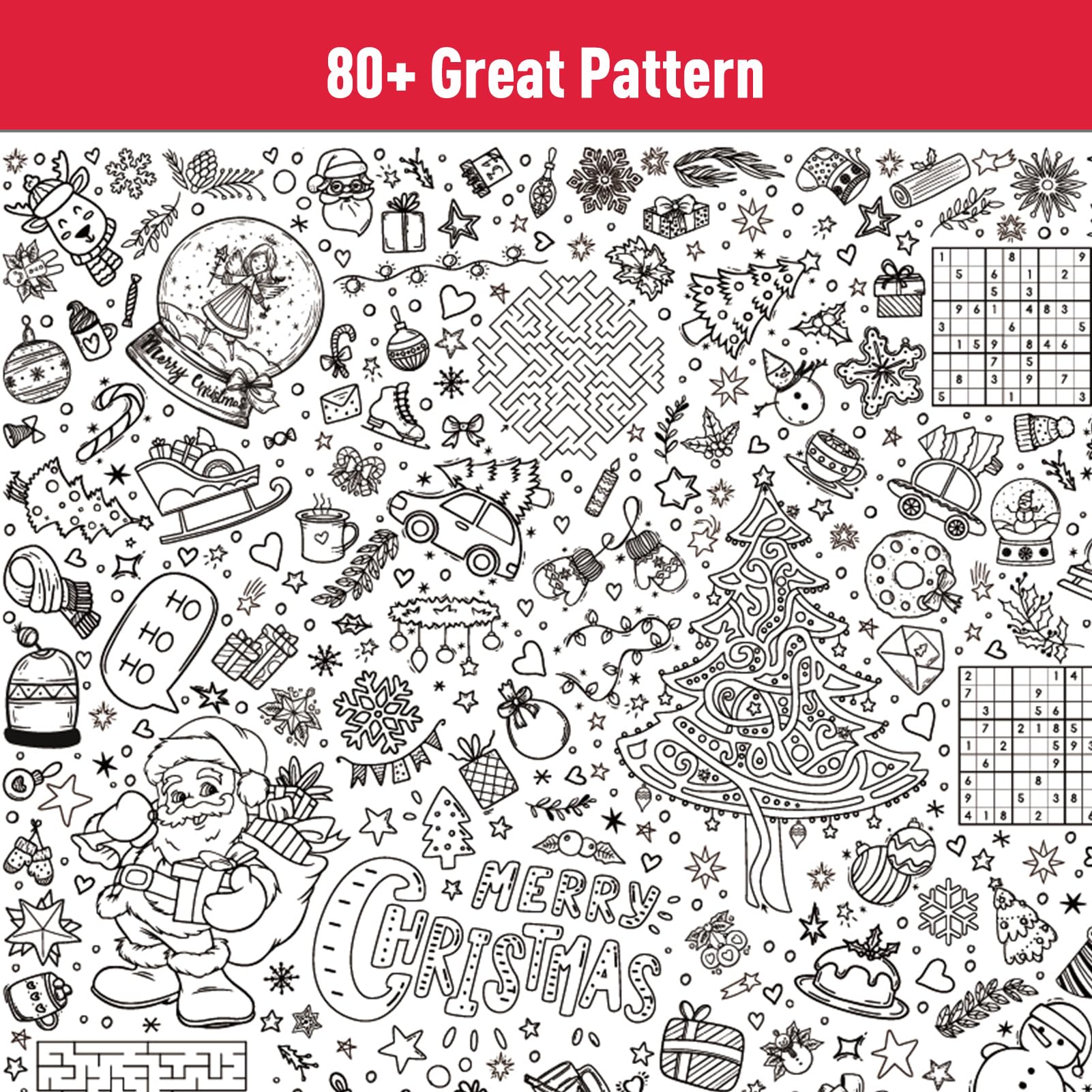 Snapklik.com : Christmas Coloring Tablecloth, Christmas Crafts For Kids ...