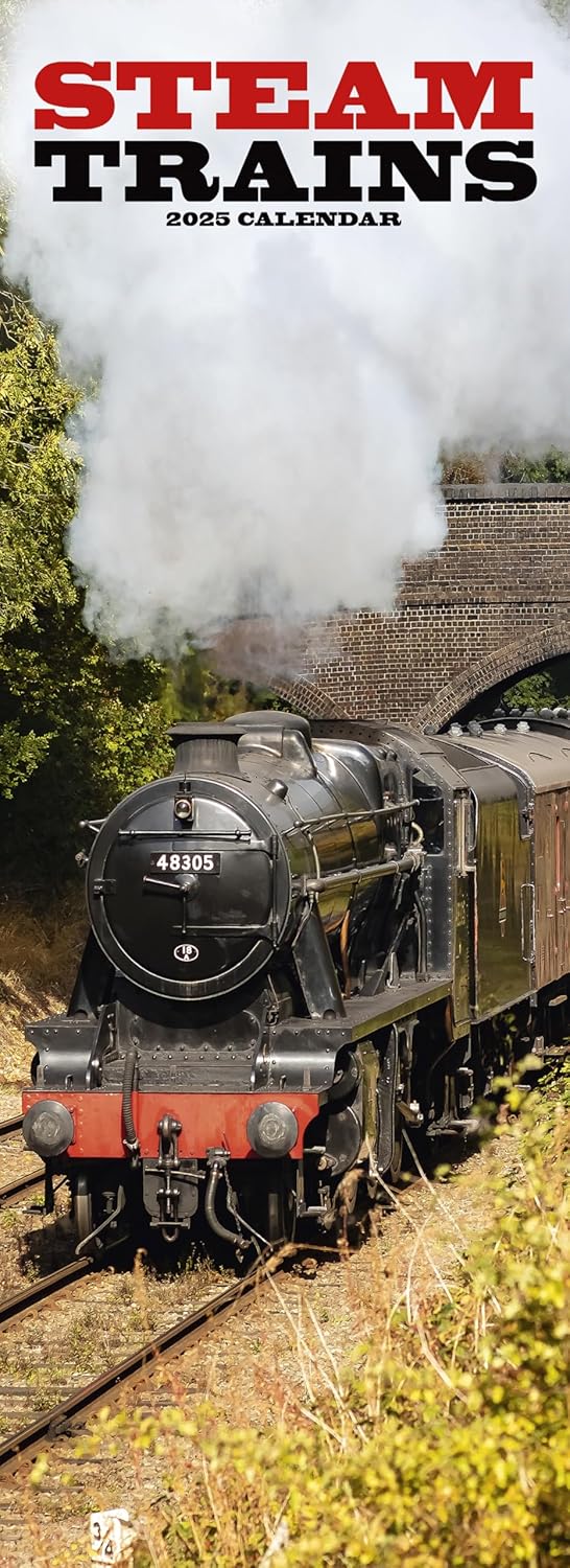 Steam Trains Slim 2025 Slimline Wall Calendar | Train, Locomotive ...