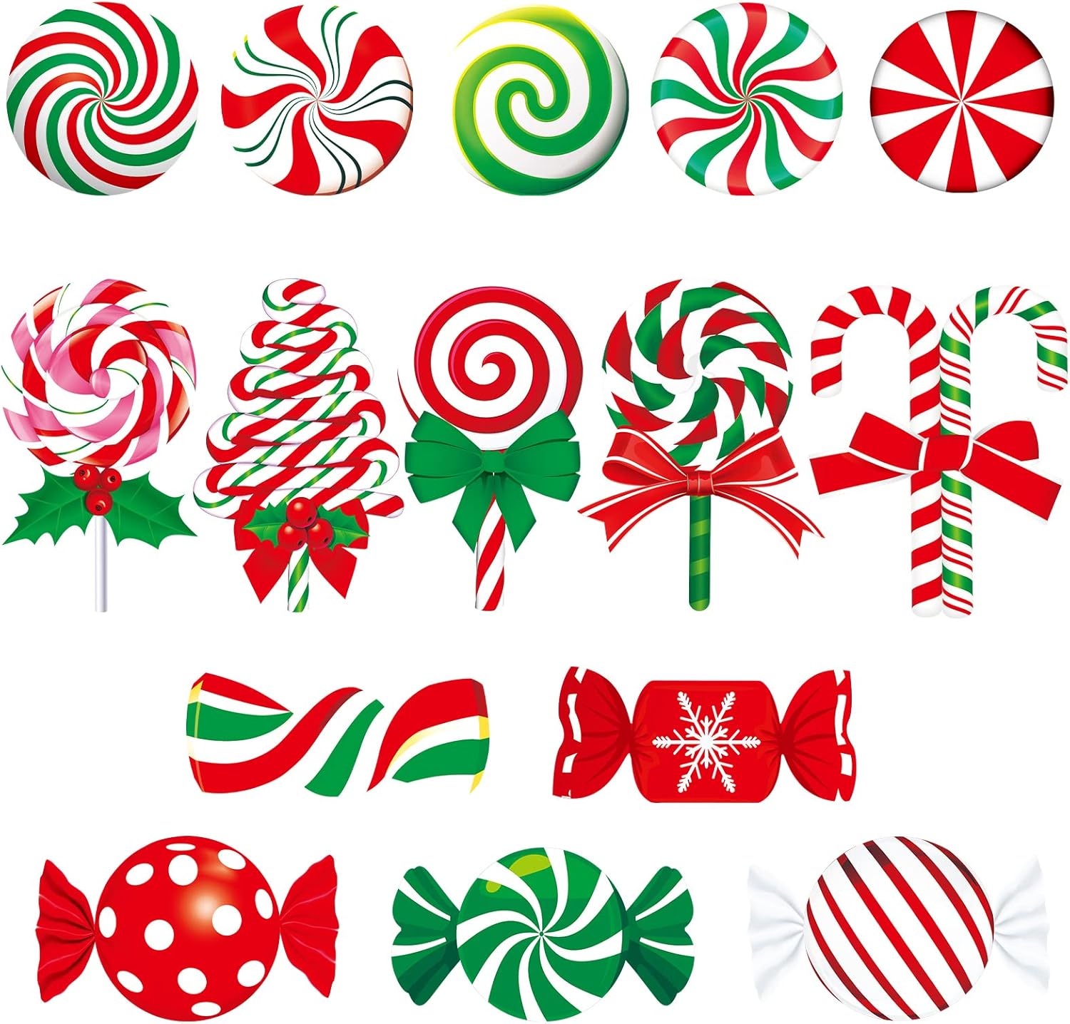 Amazon.com: 45 Pcs Peppermint Floor Stickers Decals Christmas Candyland ...