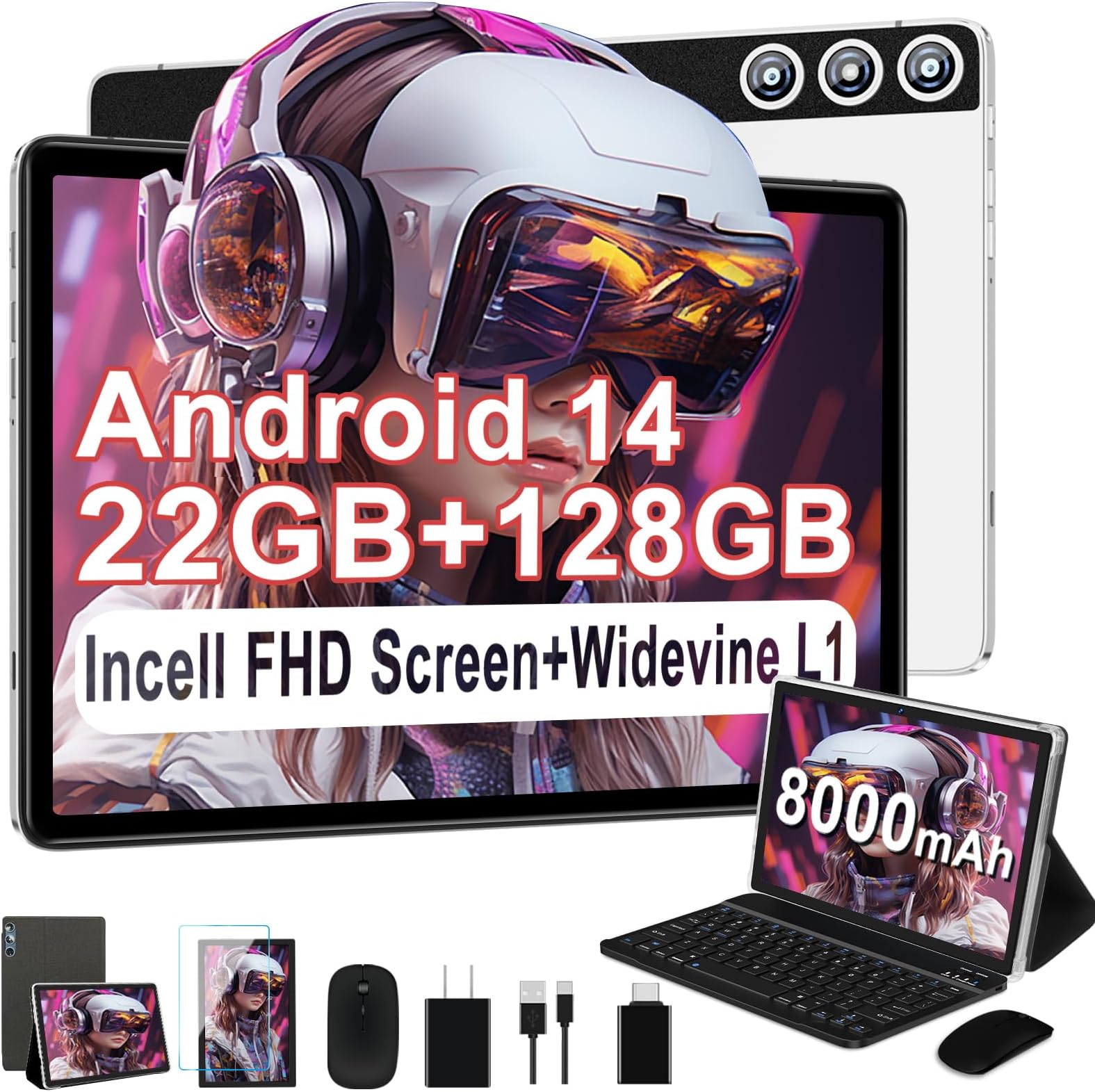 Amazon.com : DMOAO Android Tablet 2025 Tablets with 22GB RAM+128GB ROM ...