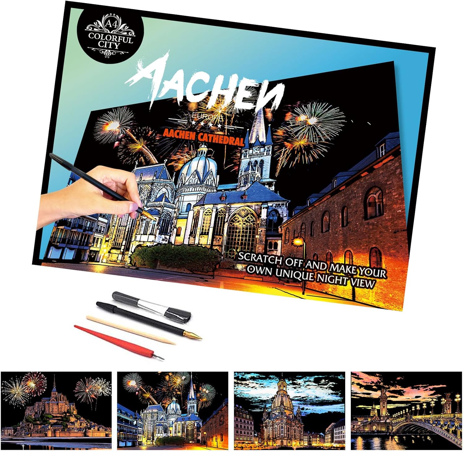 Amazon.com: Scratch Art for Adults & Kids(4 Sheets A4),Family Creative ...