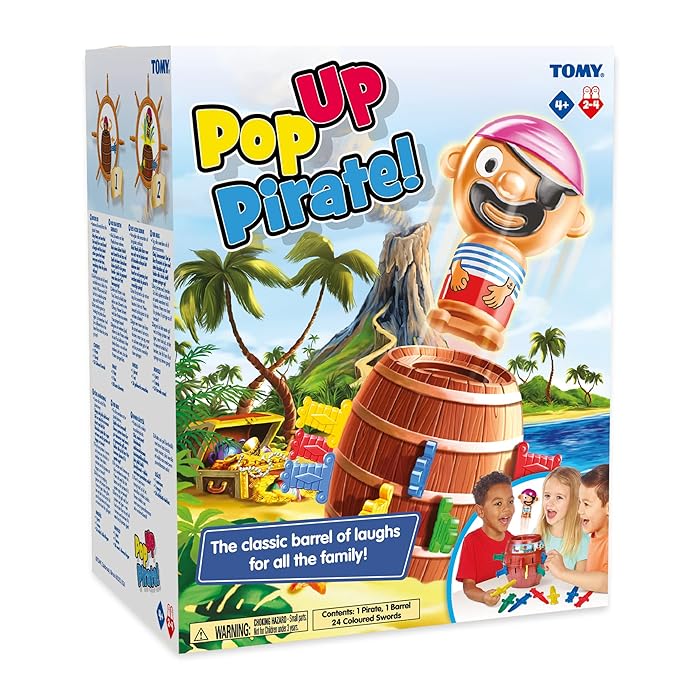 Buy TOMY Pop Up Pirate Classic Children's Action Board Game, Family and ...
