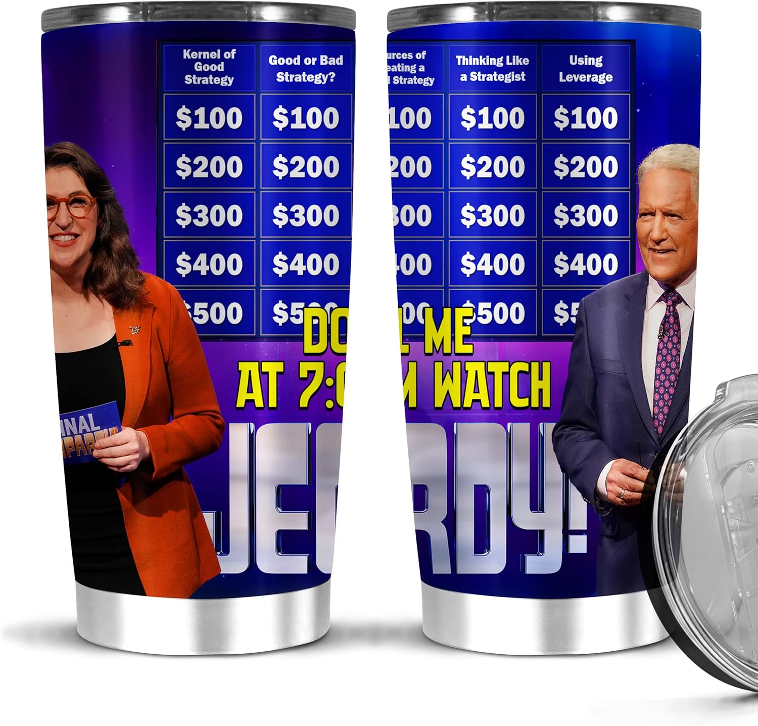 Amazon.com | Stainless Steel Insulated Vacuum Tumbler 20 Oz Jeopardy ...