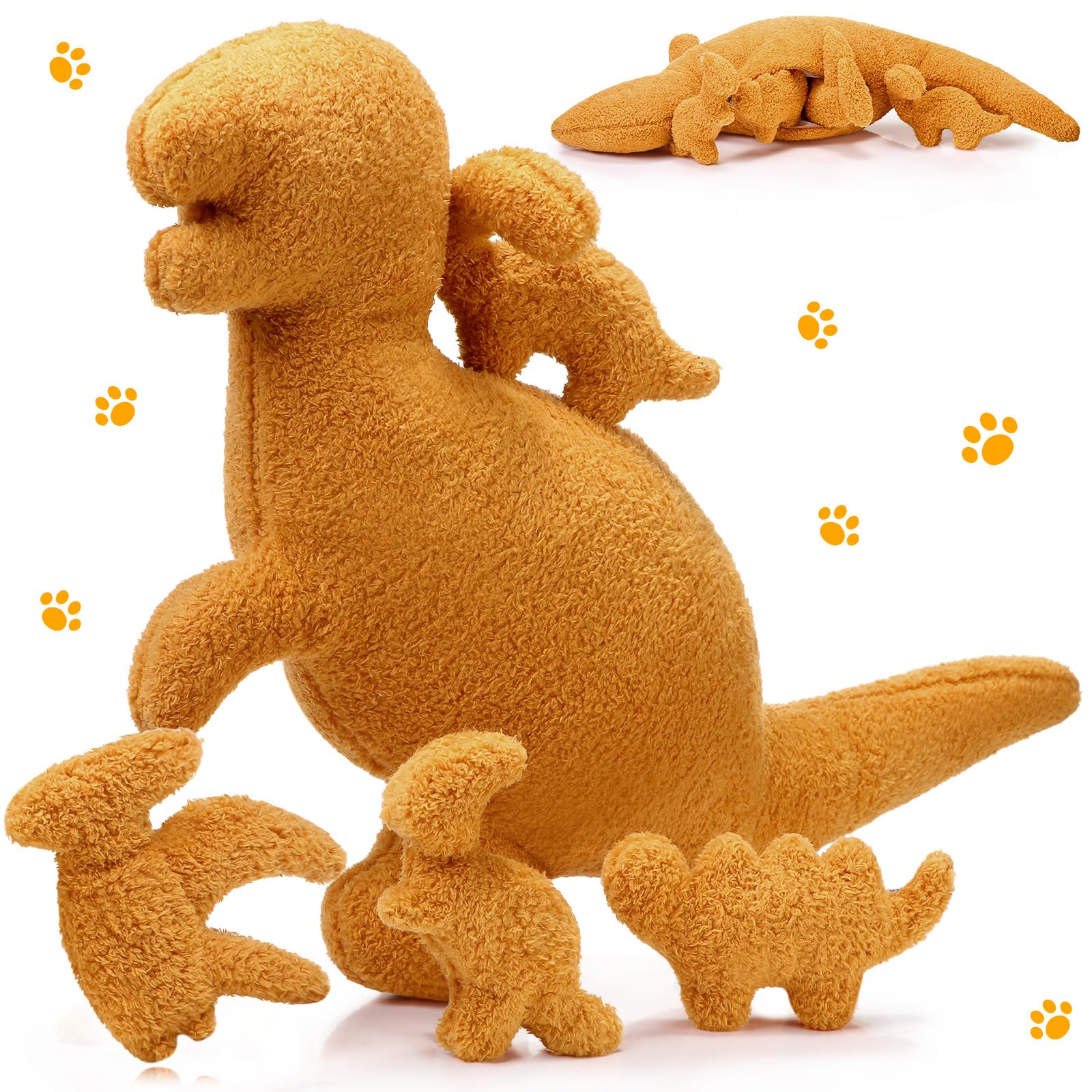 Amazon.com: RoundFunny 5 Pcs Dinosaur Nugget Plush Pillow Set, 16 Inch ...