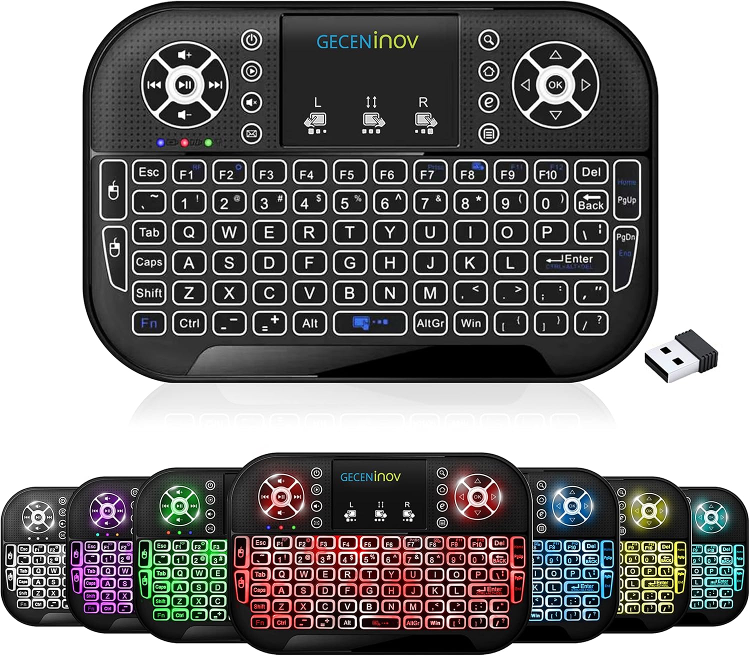 Amazon.com: Mini Wireless Keyboard with RGB Backlit, 2.4GHz Wireless ...