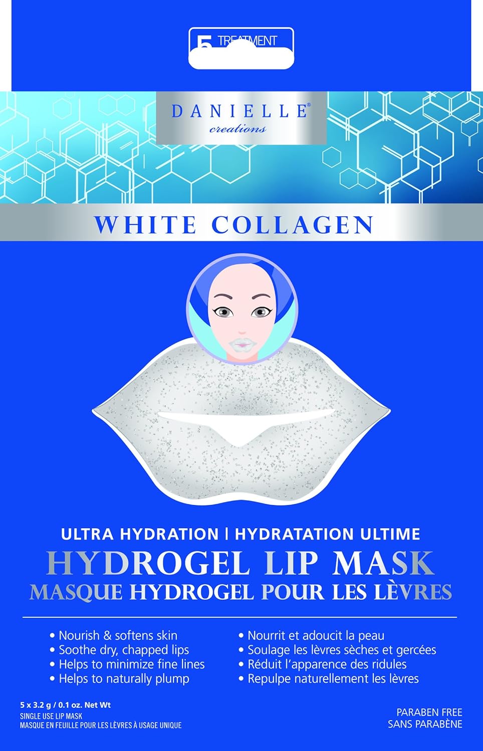 Amazon.com : DANIELLE Creations WHITE COLLAGEN HYDROGEL LIP MASK ...