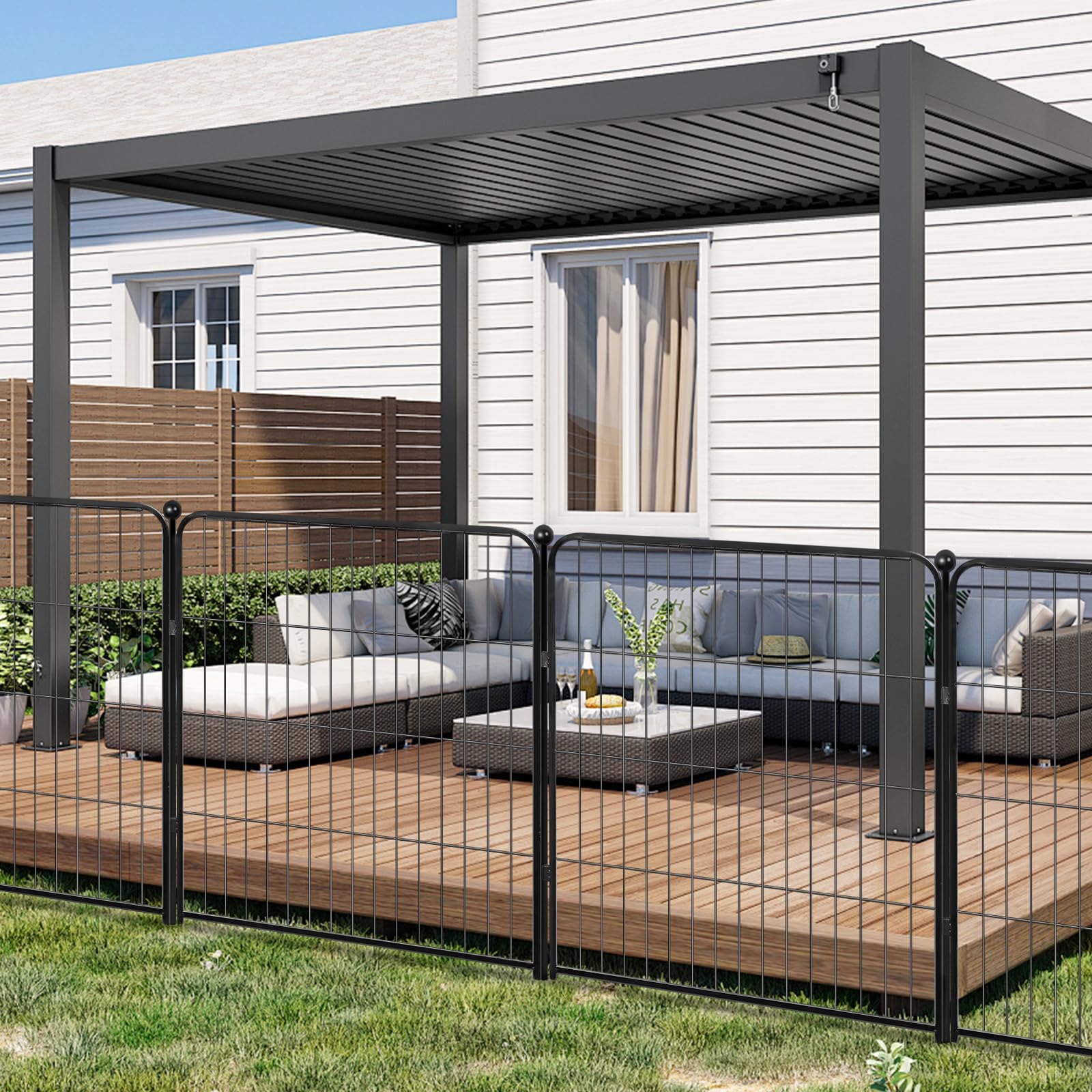 Amazon.com : Decorative Garden Metal Fence, 22.5ft(L)×32in(H) Heavy ...