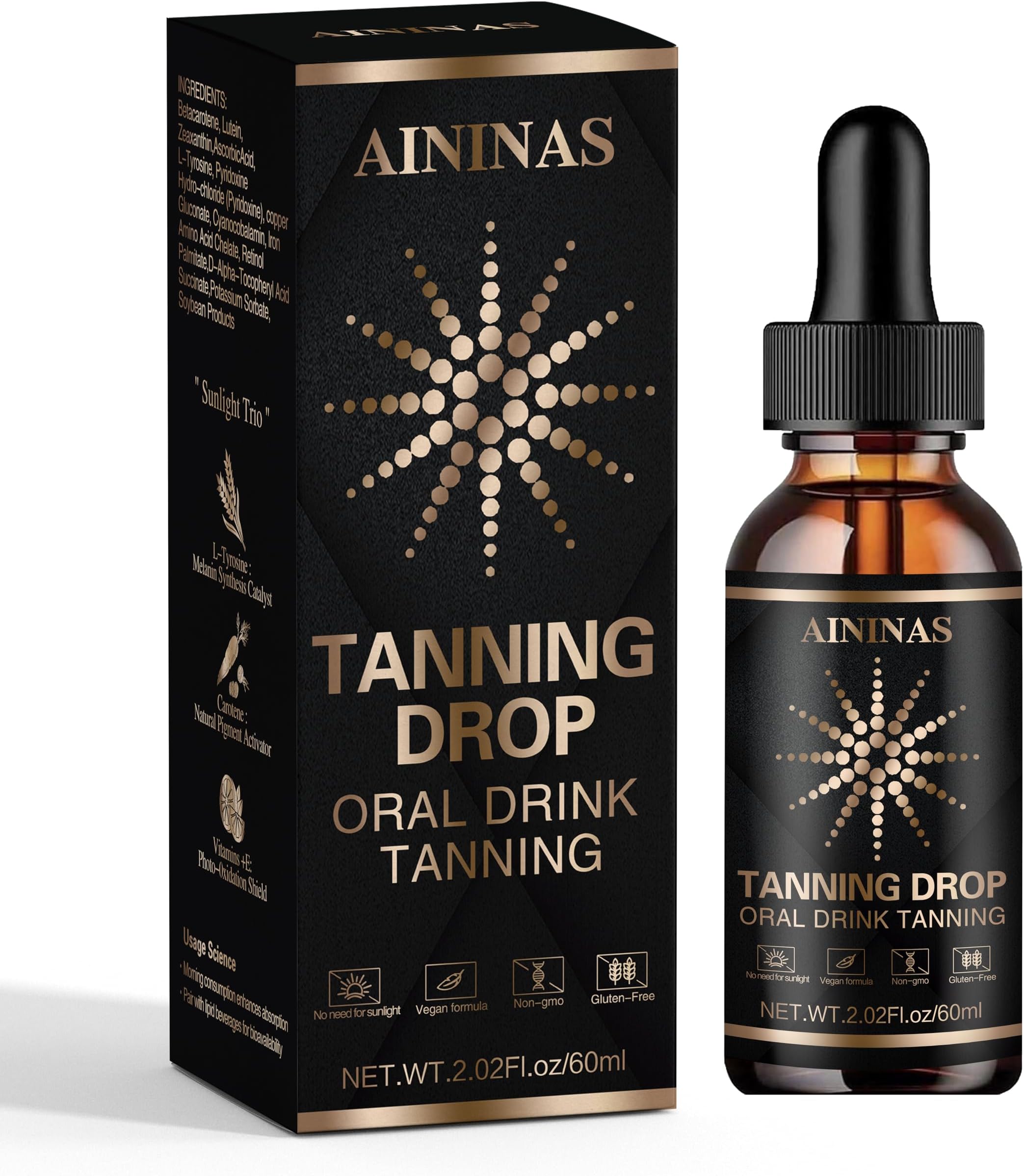 Amazon.com : Sunless Tanning Drops – Drinkable Oral Supplement, Natural ...