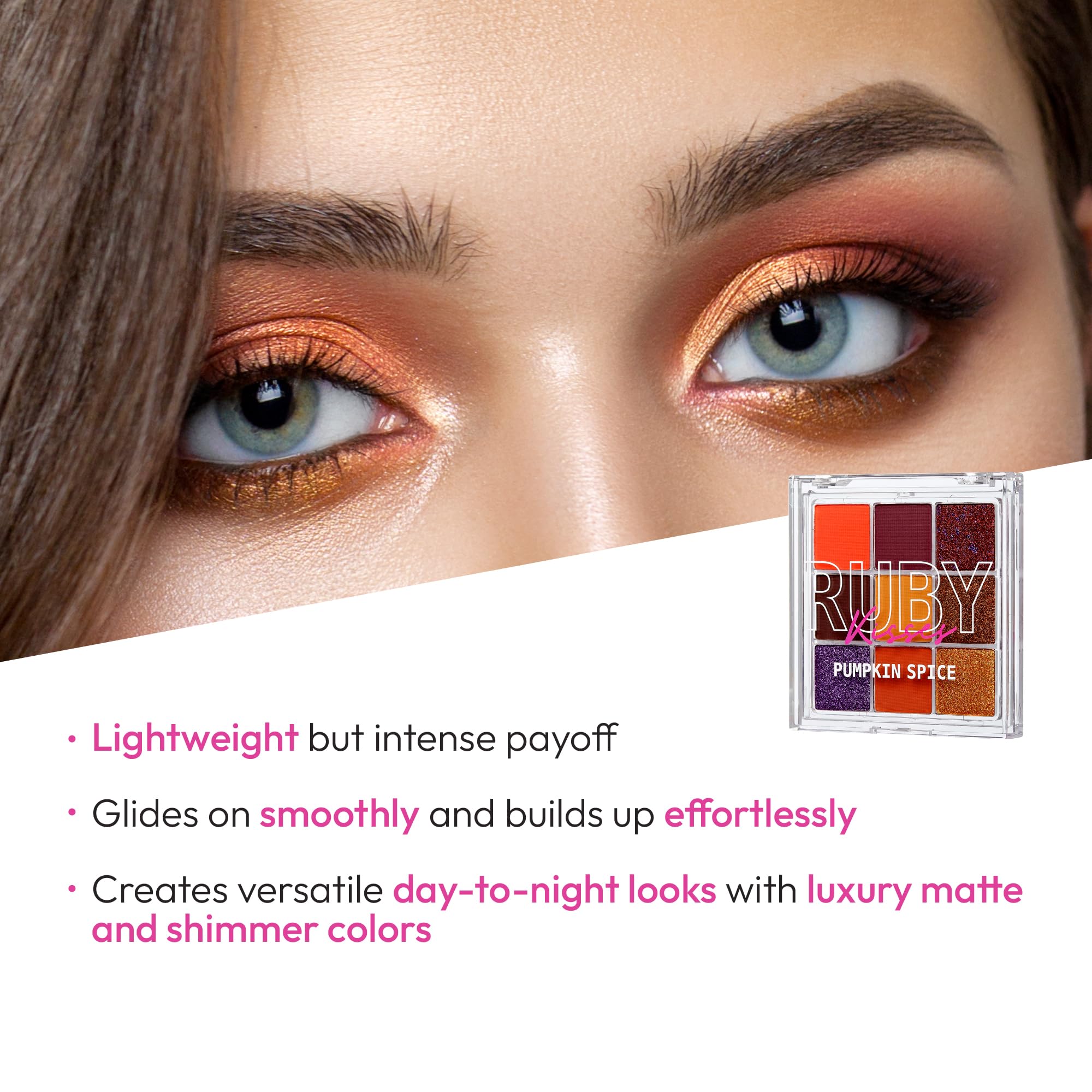 Snapklik.com : Ruby Kisses Eyeshadow Palette Highly Pigmented Eye Makeup 9 Shades Matte Shimmer ...