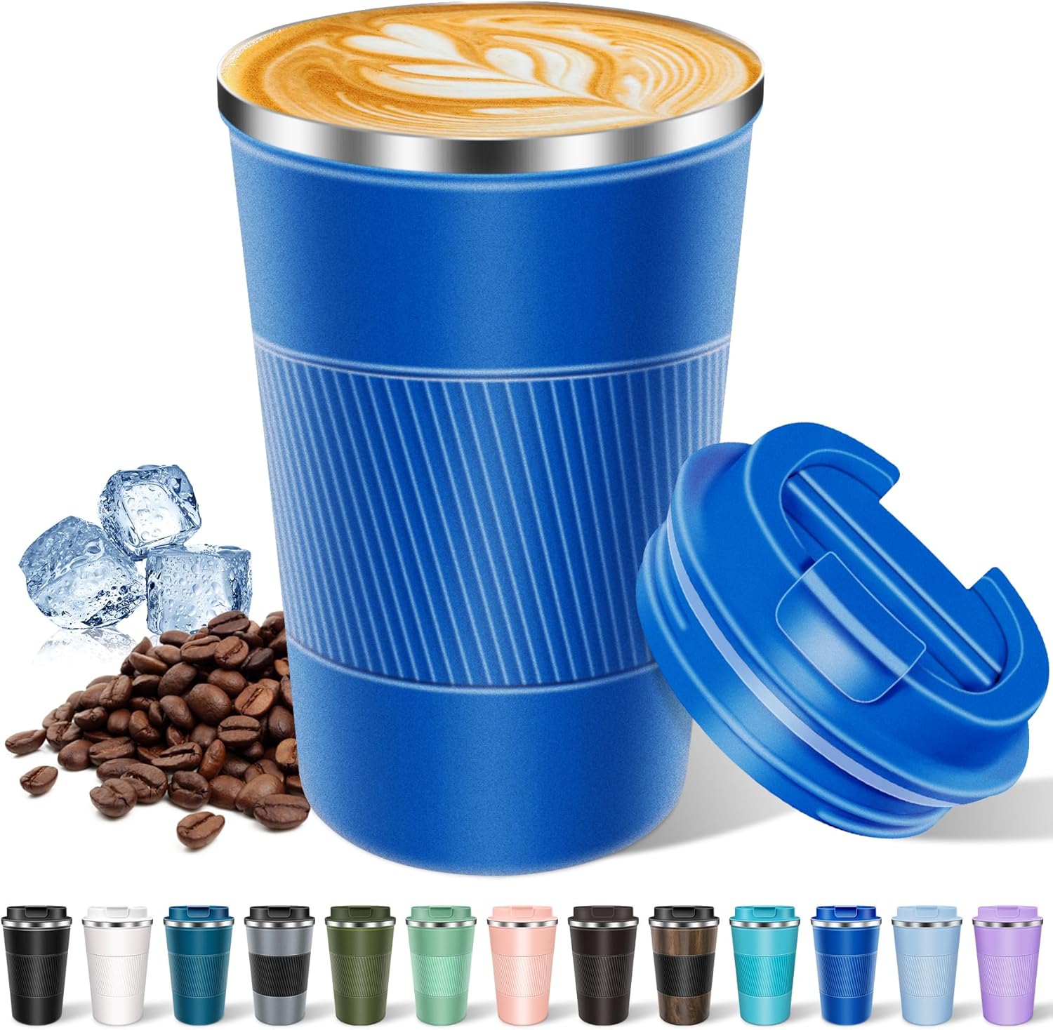 Amazon.com: Coffee Travel Mug 12oz Insulated Coffee Mug with Lid ...