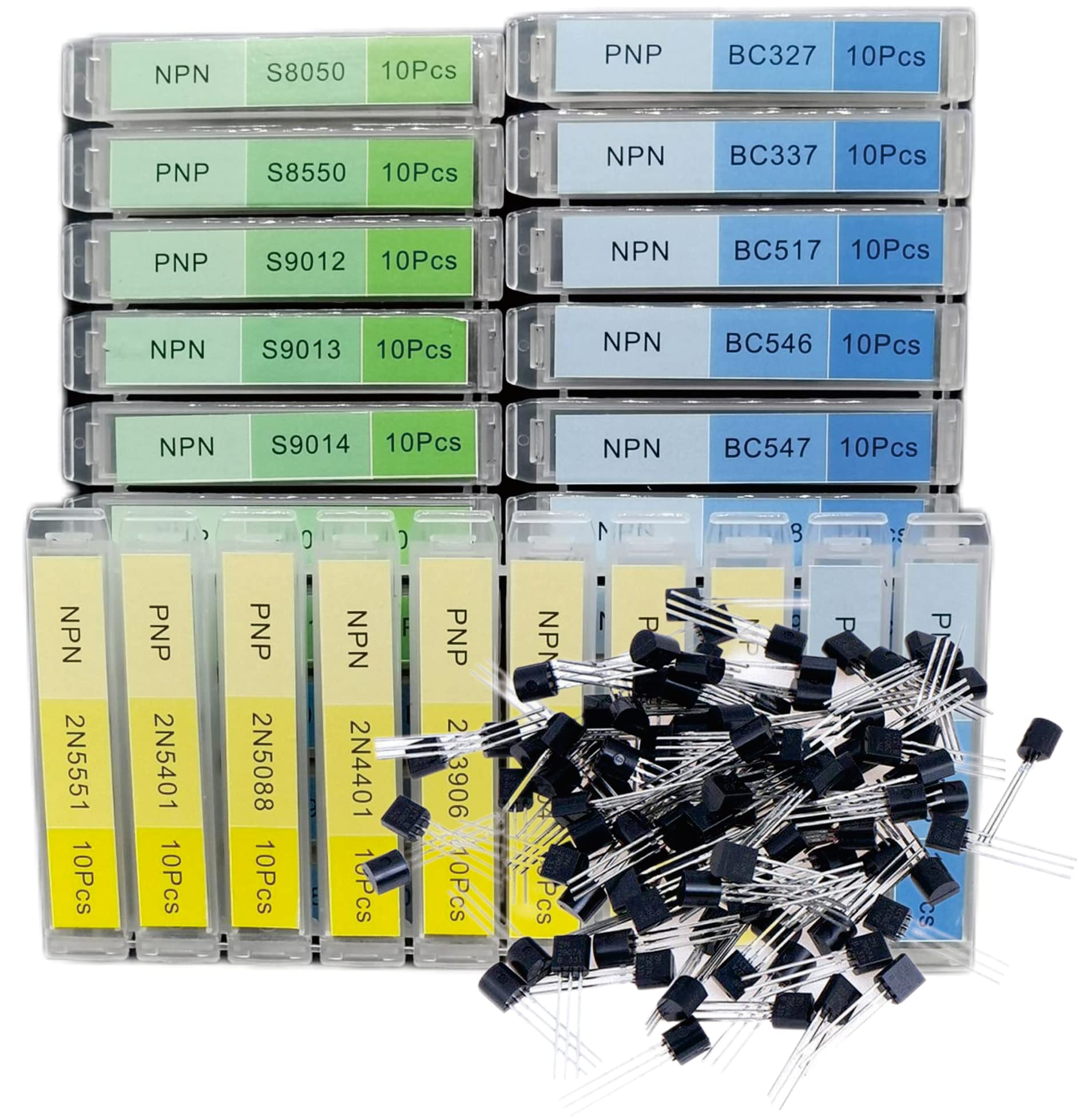 WWZMDiB 300pcs 30 Assorted Type General Purpose PNP/NPN Bipolar Power ...