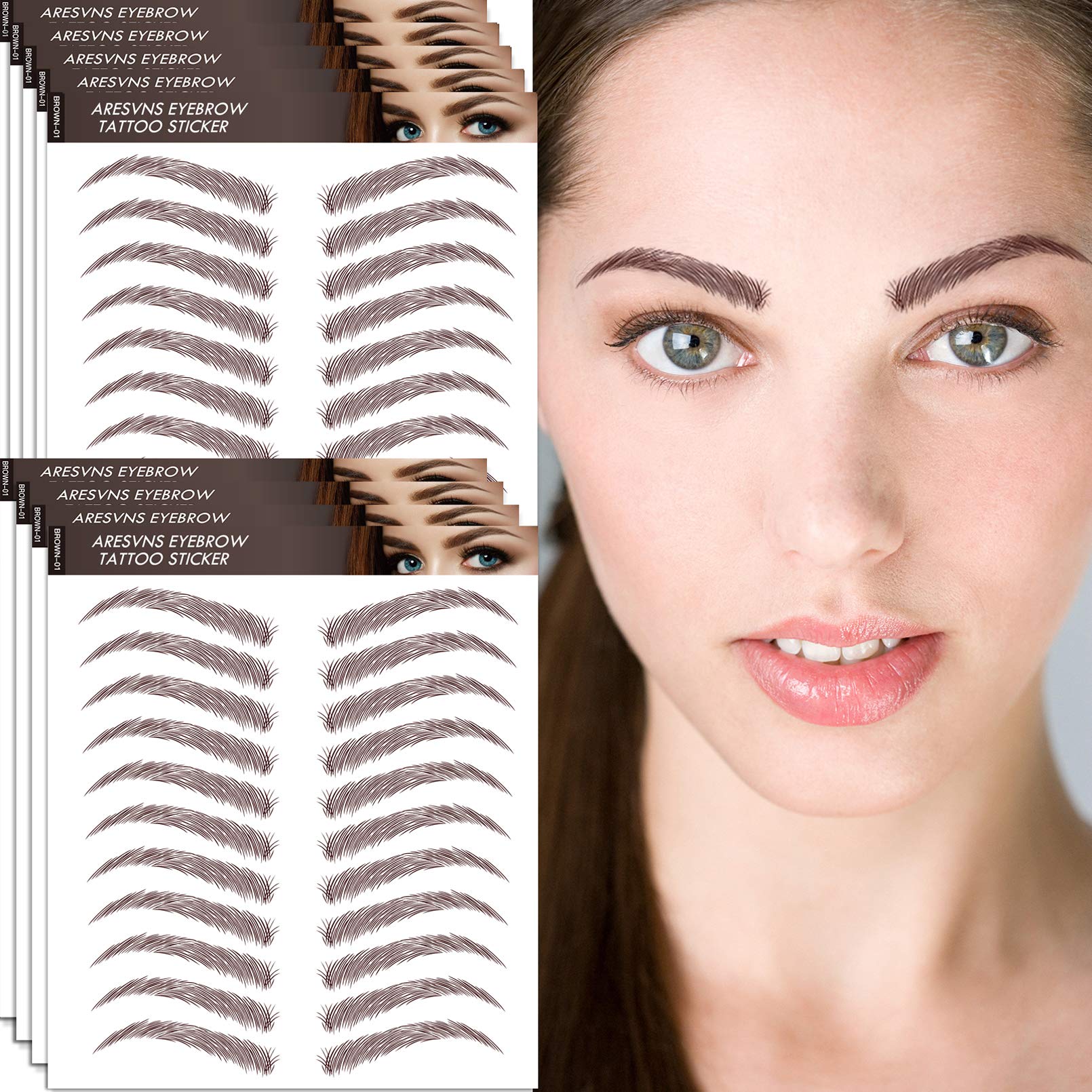 Amazon.com : Eyebrow Tattoo 99 Pairs! Realistic Fake Tattoo Eyebrows ...