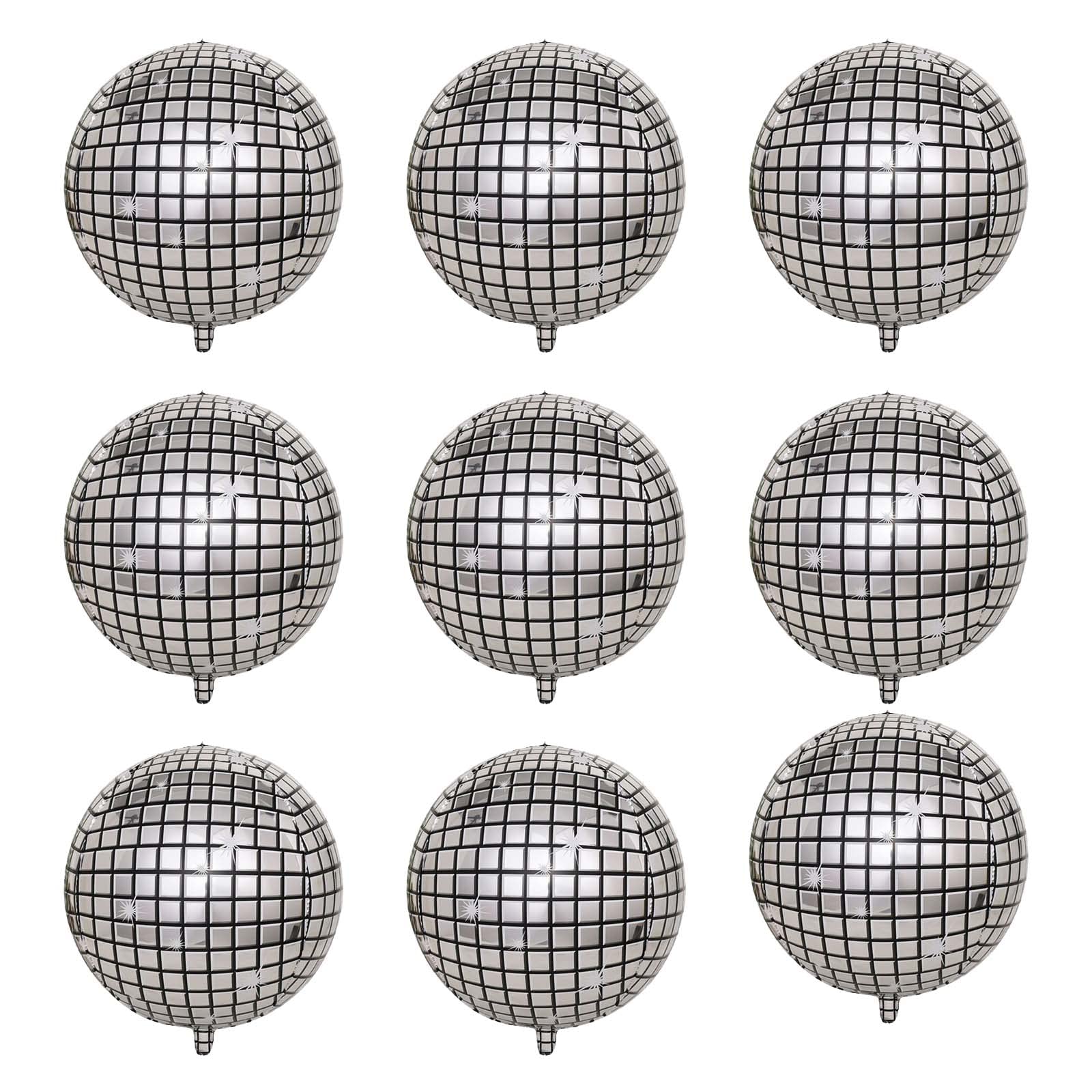 Amazon.com: BIEUFBJI 10 Pieces 10 Inches 4D Disco Ball Balloons for 70s ...